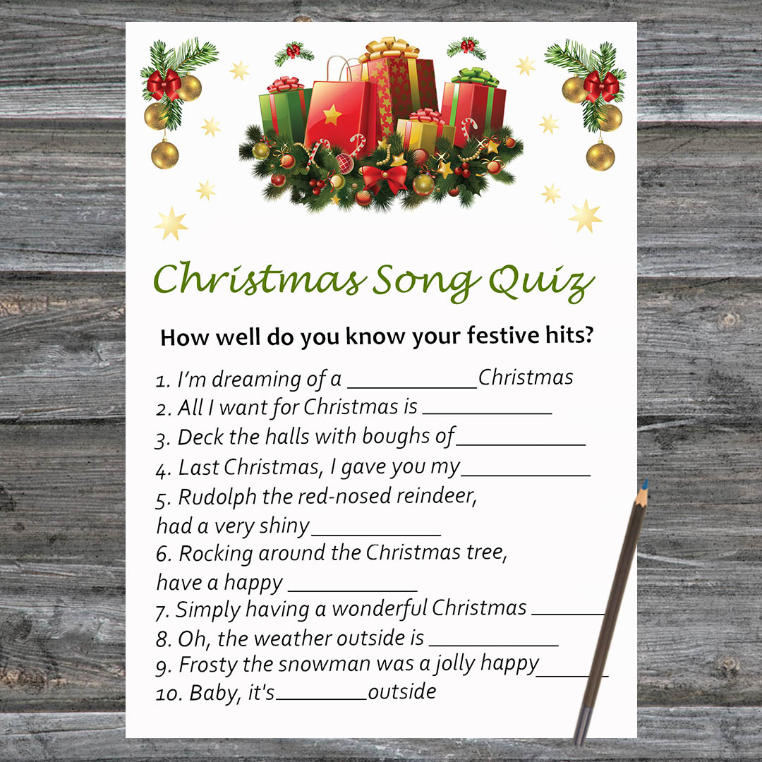 Christmas party games,Christmas Song Trivia Game Printable,C | Inspire ...
