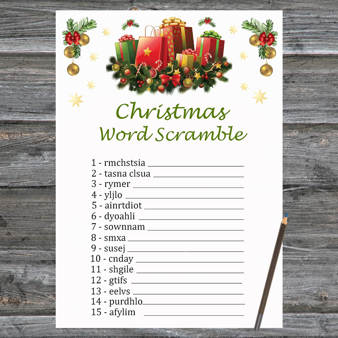 Christmas party games,Christmas Word Scramble Game Printable | Inspire ...