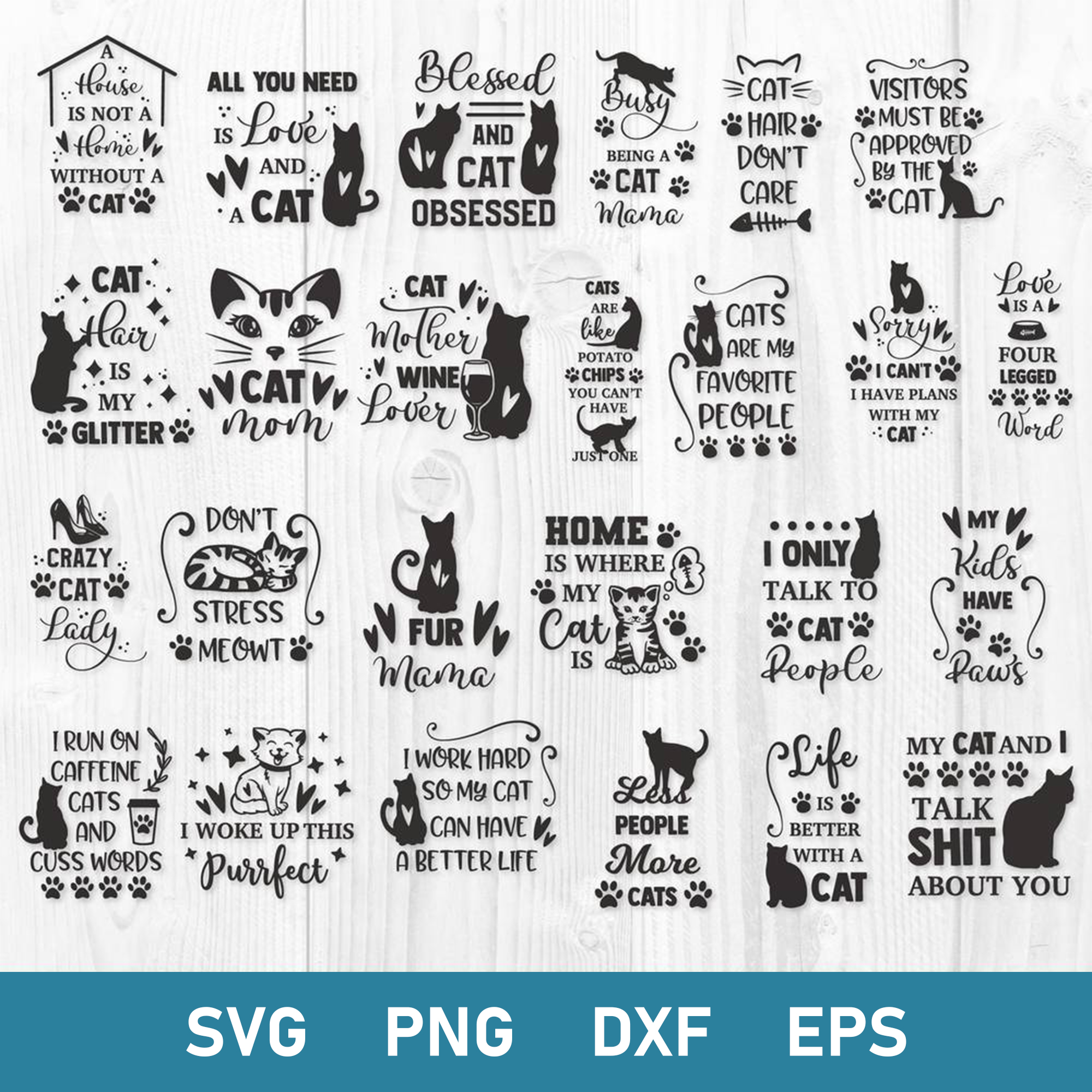 Cat Quotes Bundle Svg, Cat Quotes Svg, Cat Svg, Animal Svg, - Inspire ...