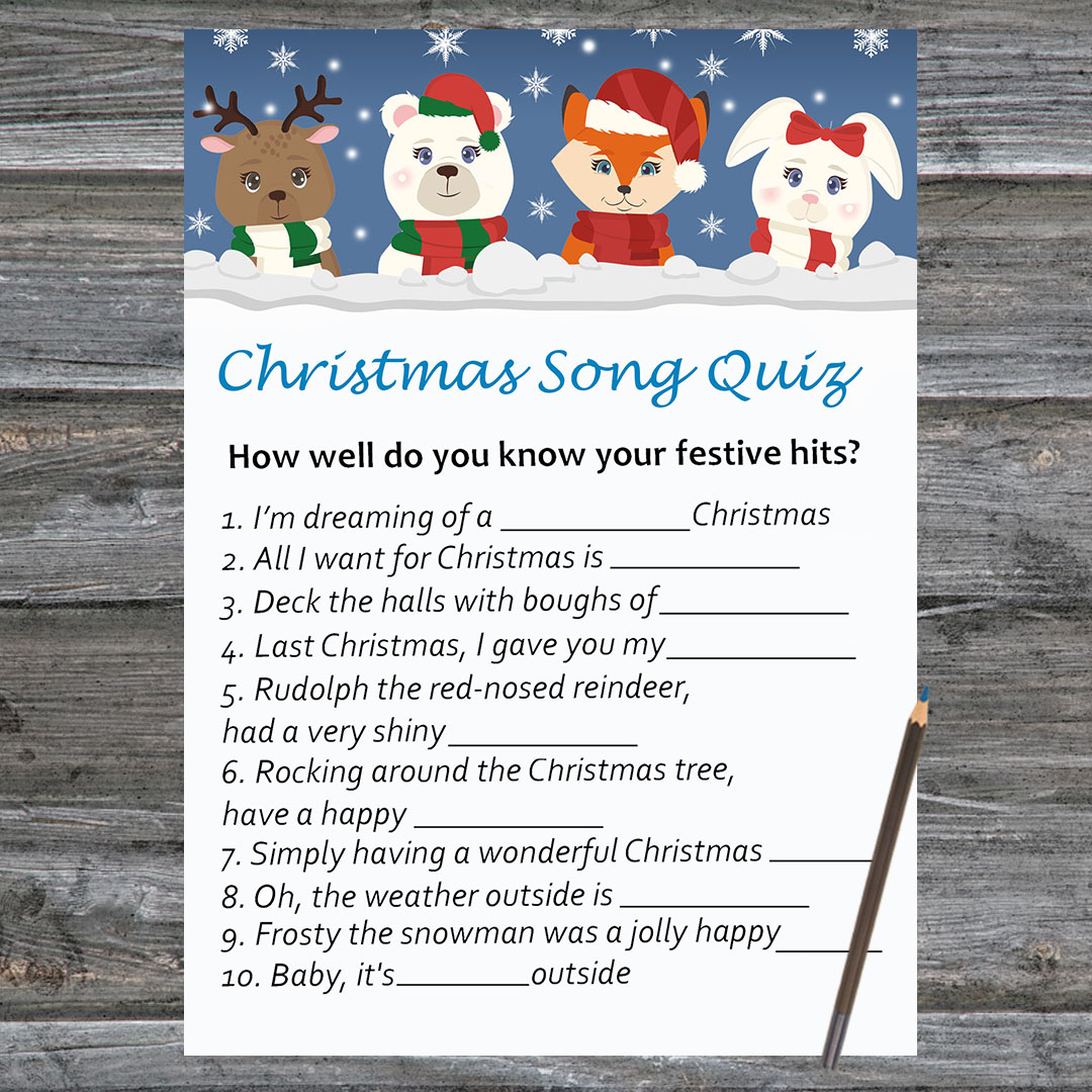 Christmas party games,Christmas Song Trivia Game Printable,W | Inspire ...
