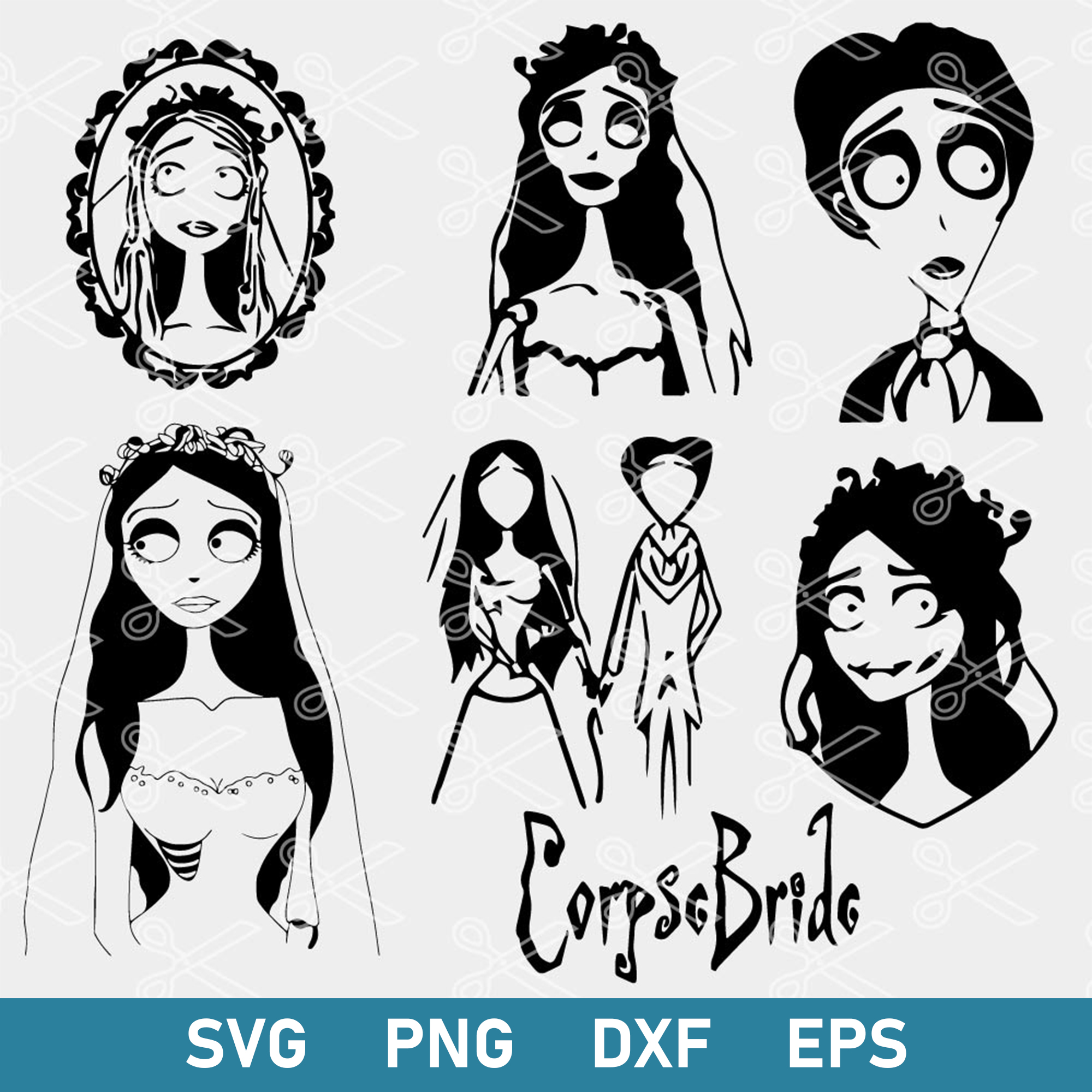 Corpse Bride Bundle Svg, Corpse Bride Svg, Scary Bride Svg,H | Inspire ...
