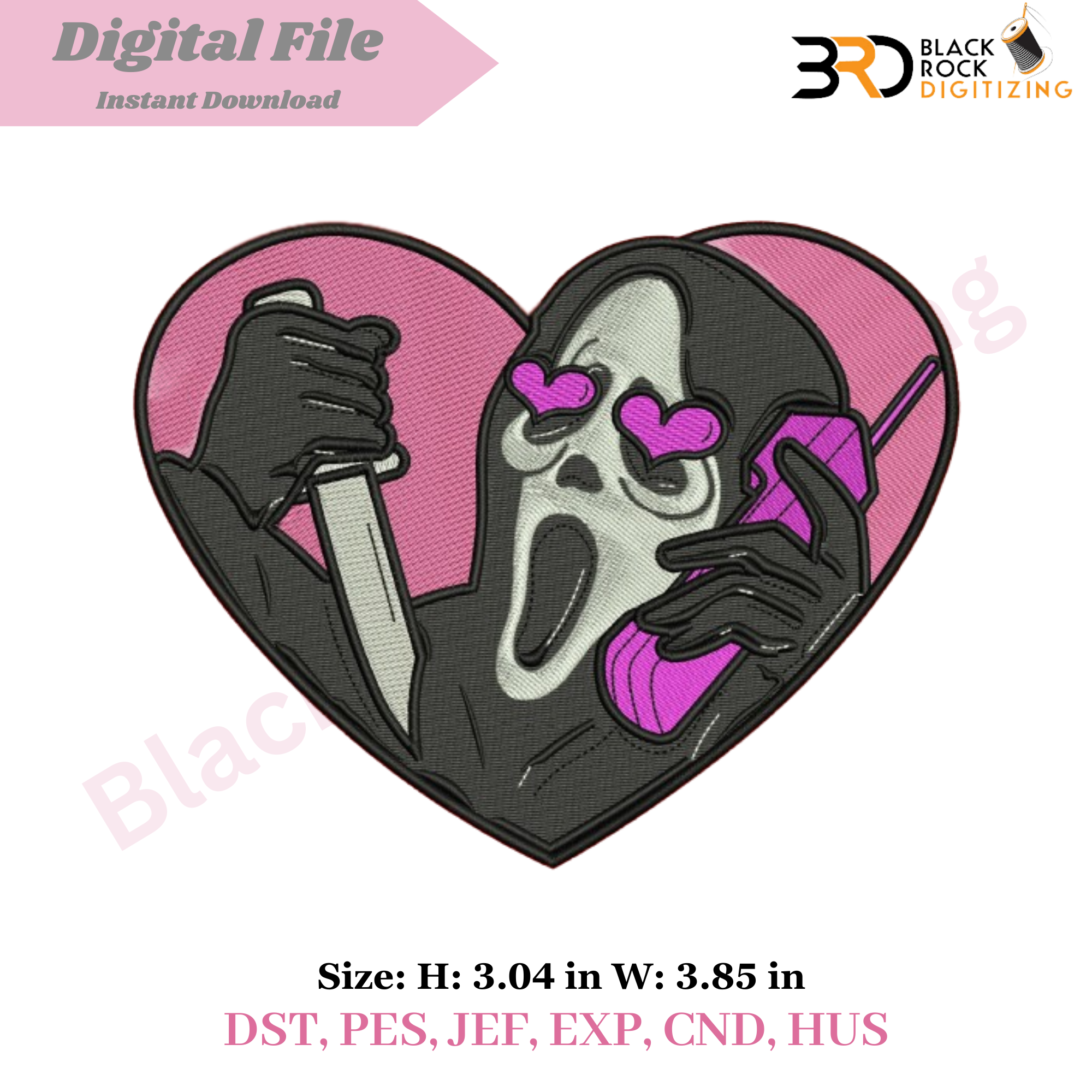 Heart Eyes Ghostface Halloween Design for Machine Embroidery | Inspire ...