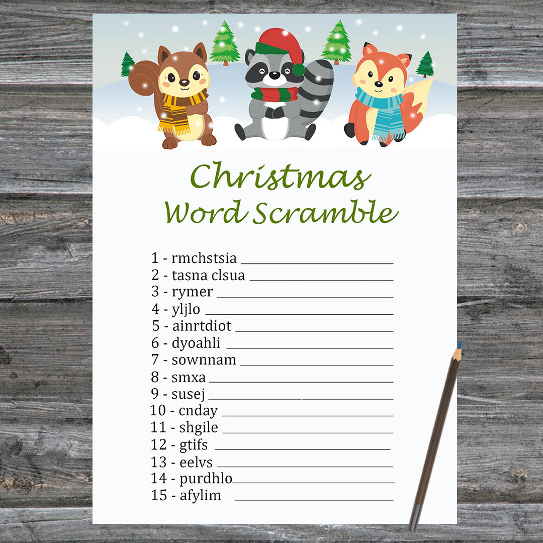 Christmas party games,Christmas Word Scramble Game Printable | Inspire ...