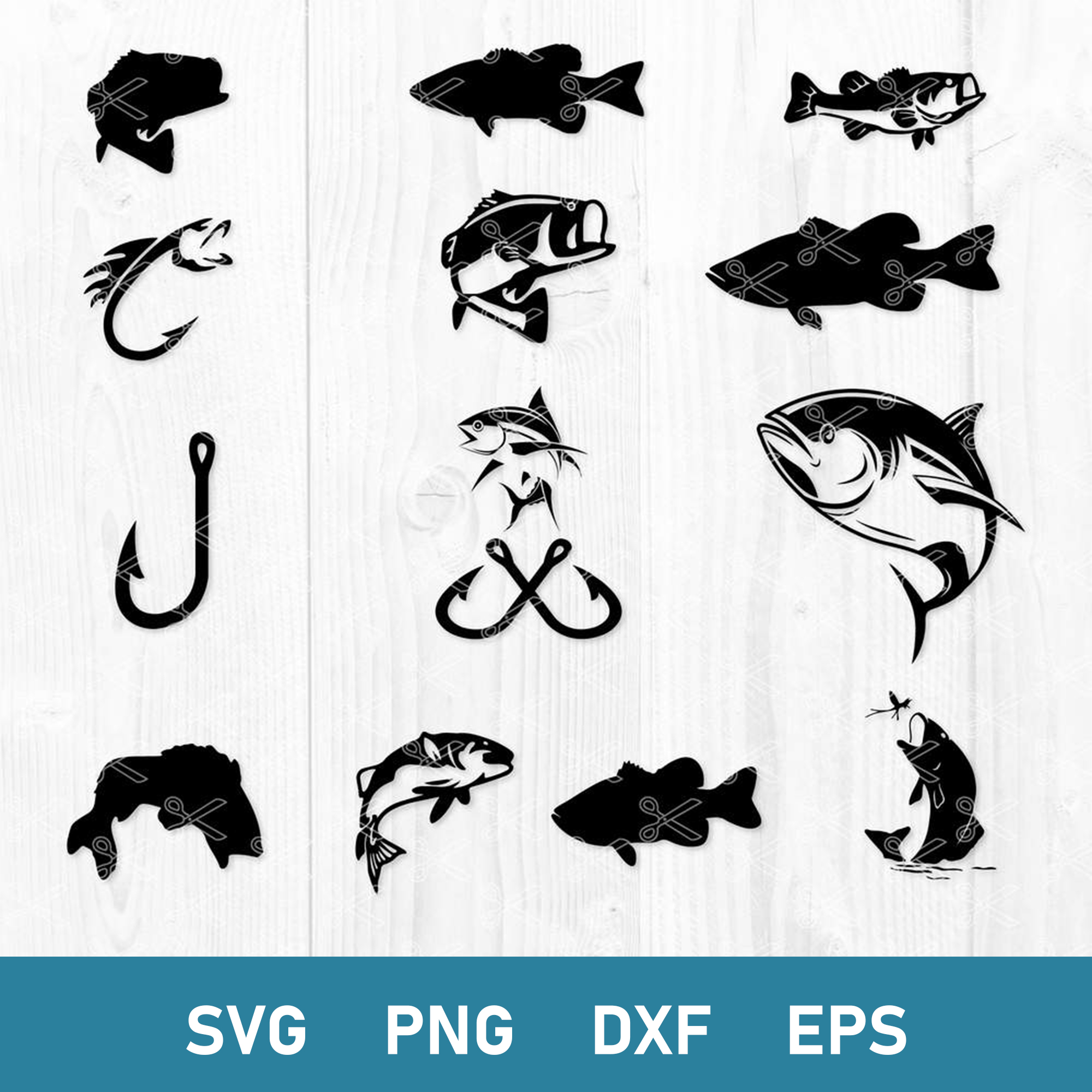 Fish Bundle Svg, Fish Svg, Fish SoFishing Svg, Png Dxf Eps D | Inspire ...
