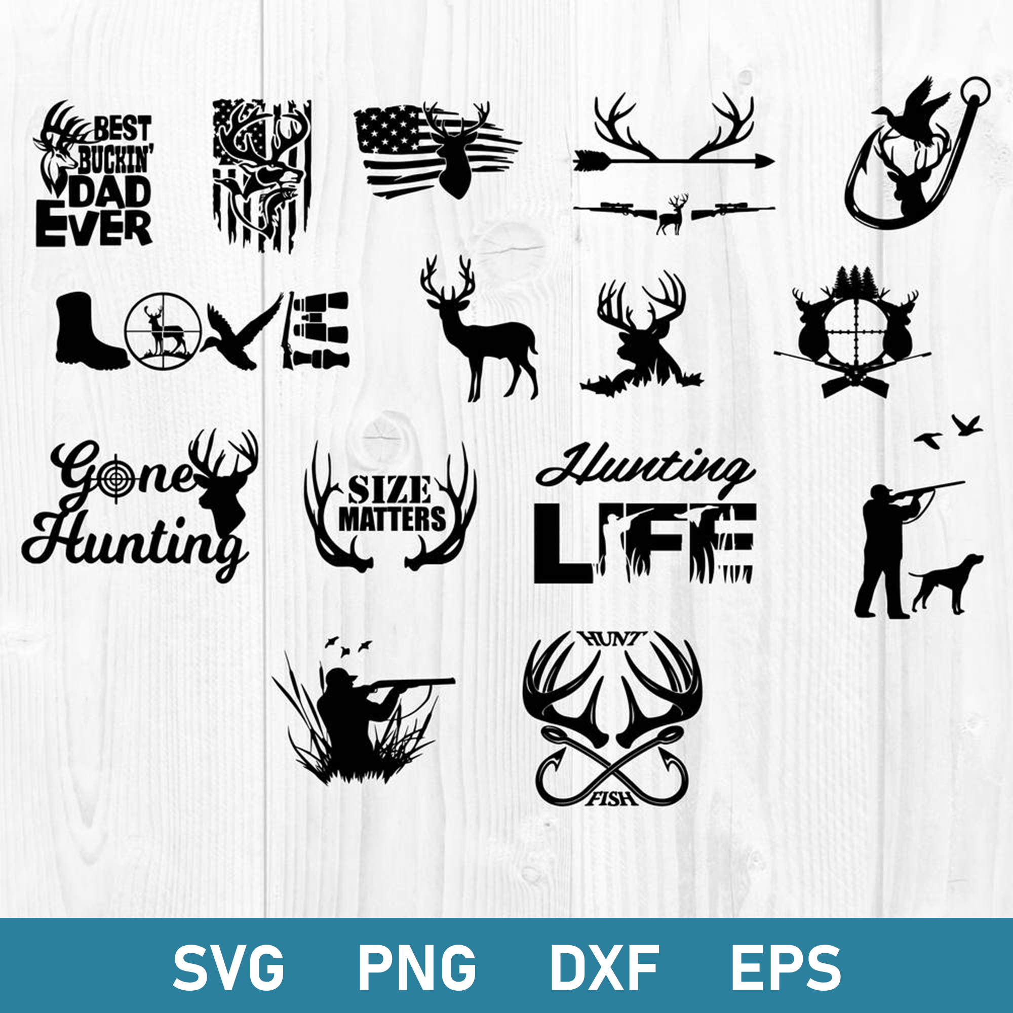 Hunting Bundle Svg, Hunting Svg, Deer Hunter Svg, Png Dxf Ep | Inspire ...