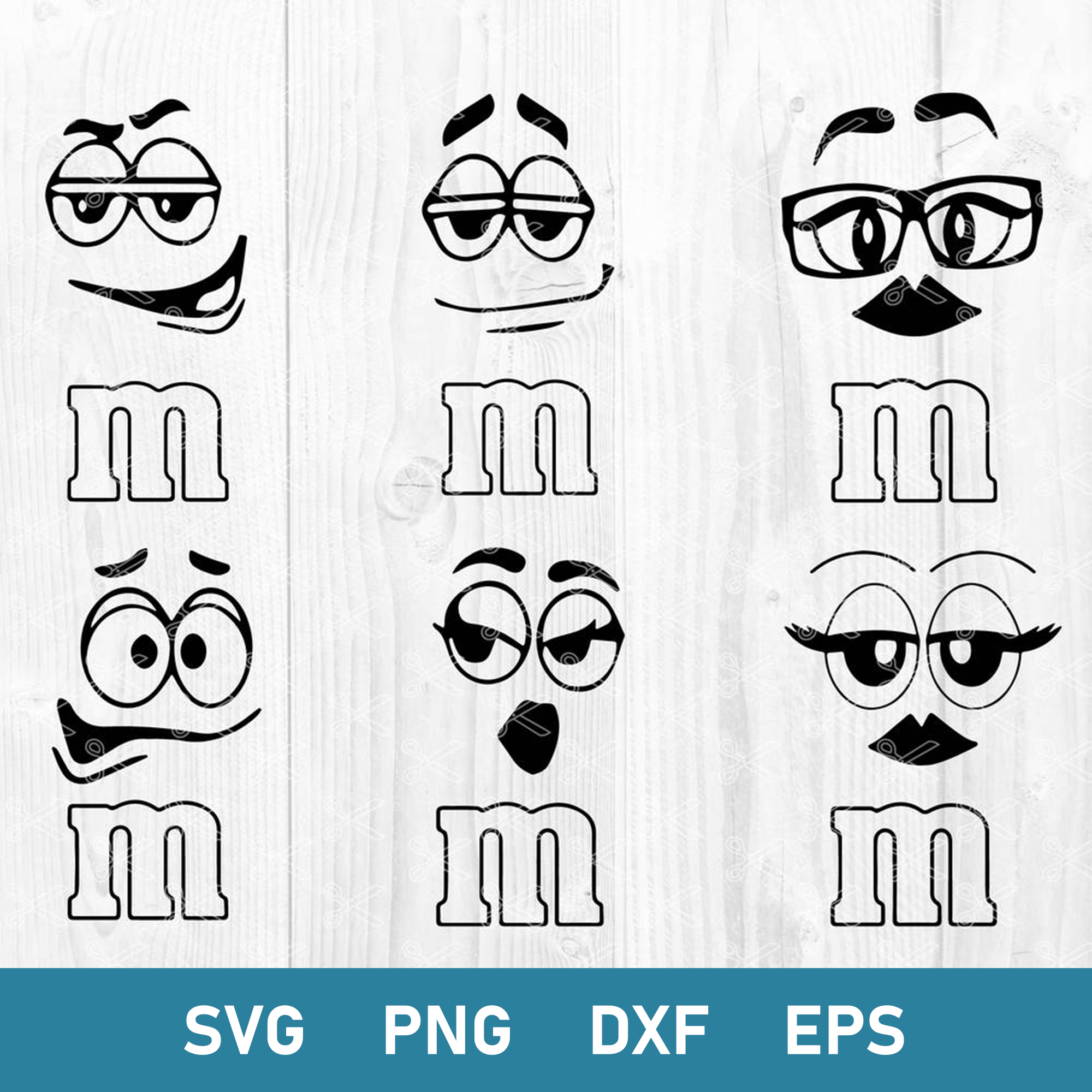 M and M Face Bundle Svg, M and M Face Svg, M&M Faces Svg, M' | Inspire ...