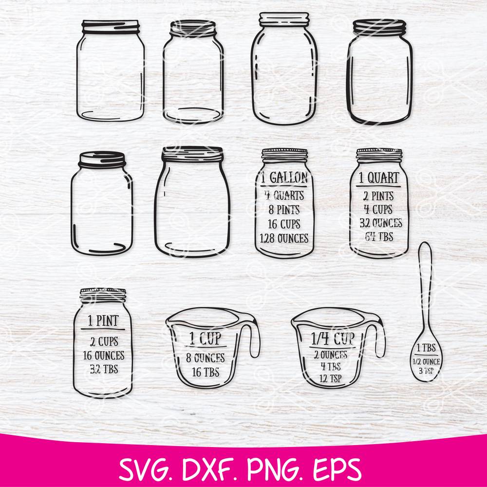 Mason Jar Bundle Svg, Mason Jar Svg, Potion Bottle Svg Png D | Inspire ...