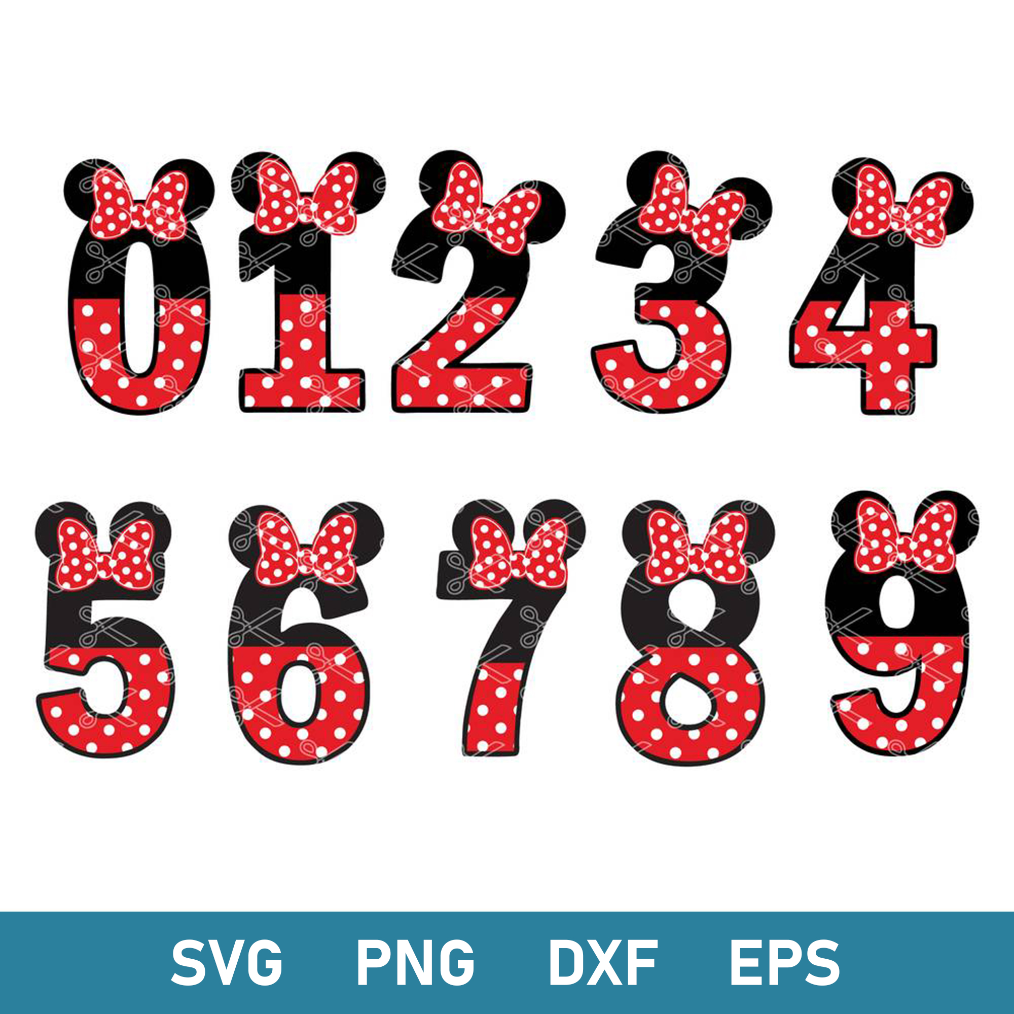 Minnie Numbers Svg, Minnie Mouse Svg, Diney Number Svg, Png | Inspire ...