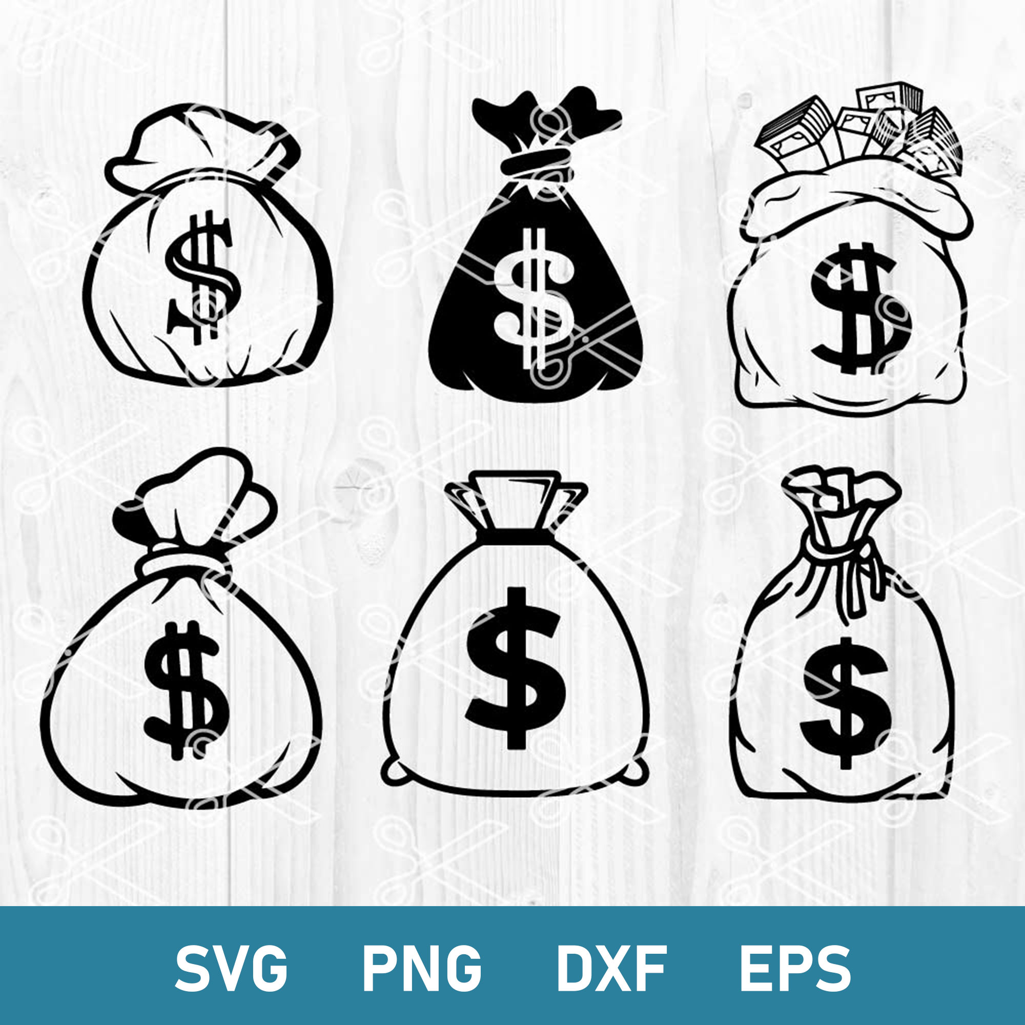 Money Bag Svg, Cash Bag Svg, Bank Bag Svg, Dollar Bag Svg, P | Inspire ...