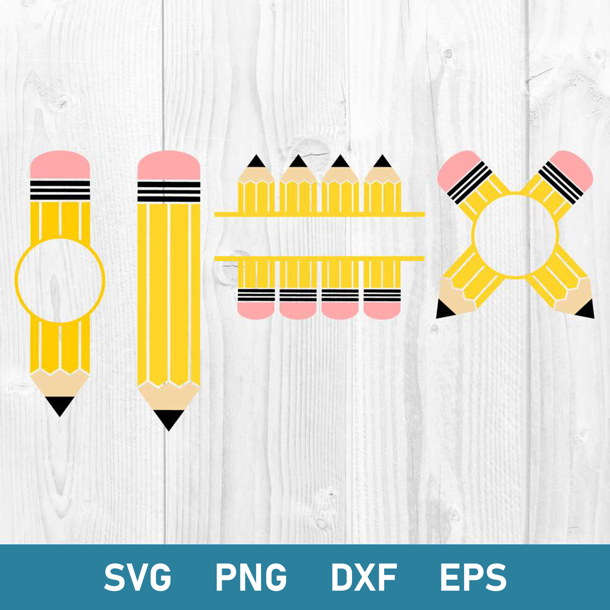Pencil Bundle Svg, Pencil Svg, Pencil Monogram Svg, Png Dxf | Inspire ...