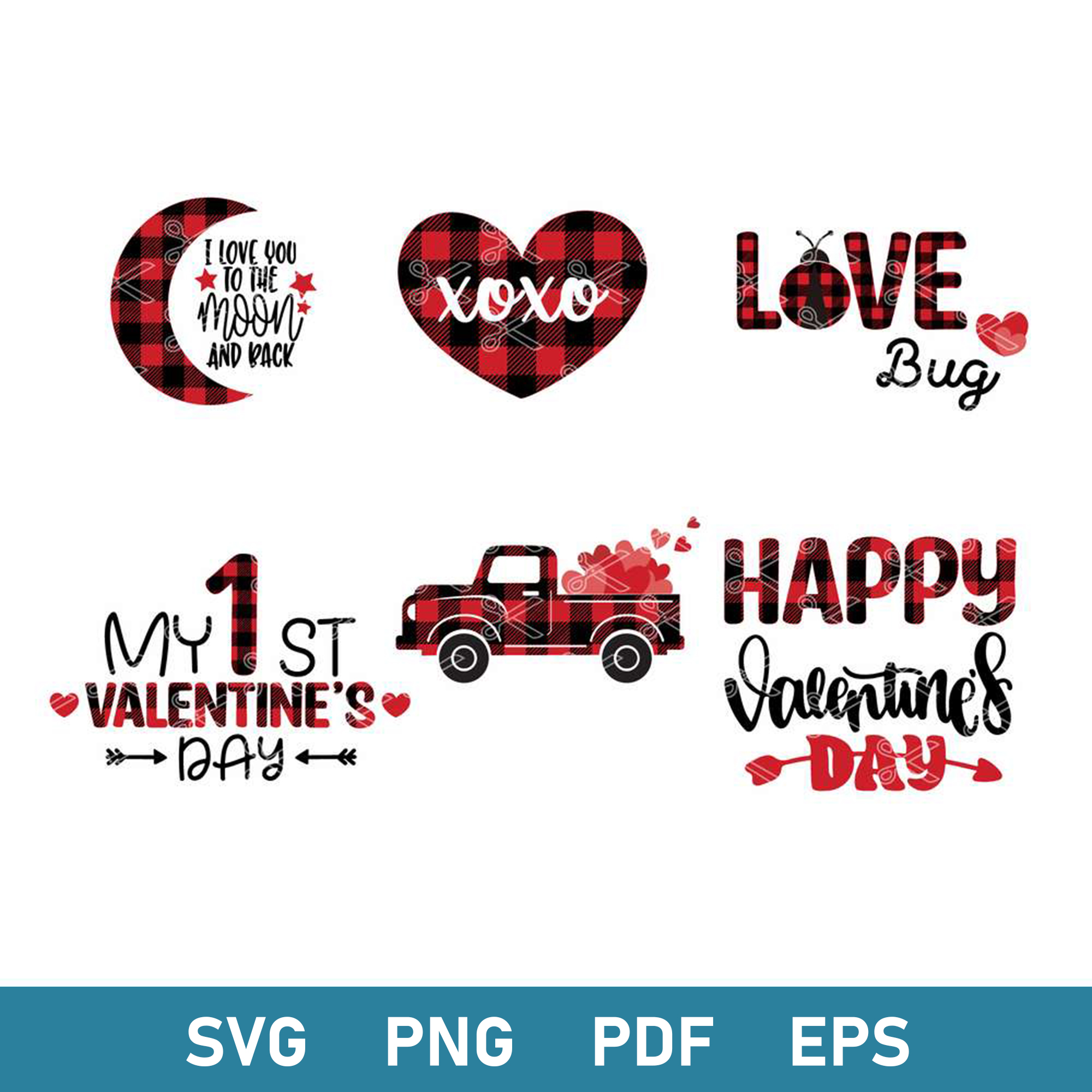 Plaid Valentines Day Svg, Happy Valentine Day Svg, Valentine | Inspire ...