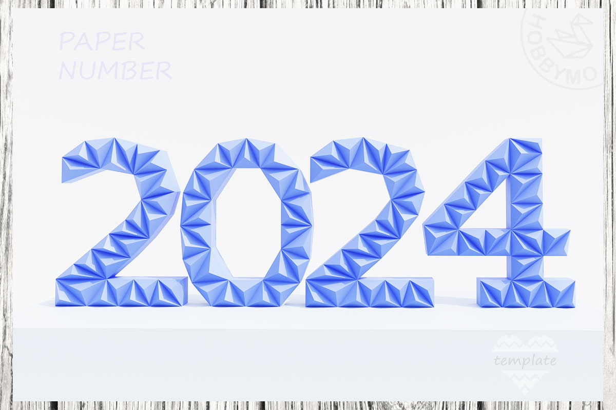 DIY Paper Number 2024 3D Papercraft Printable PDF | Inspire Uplift