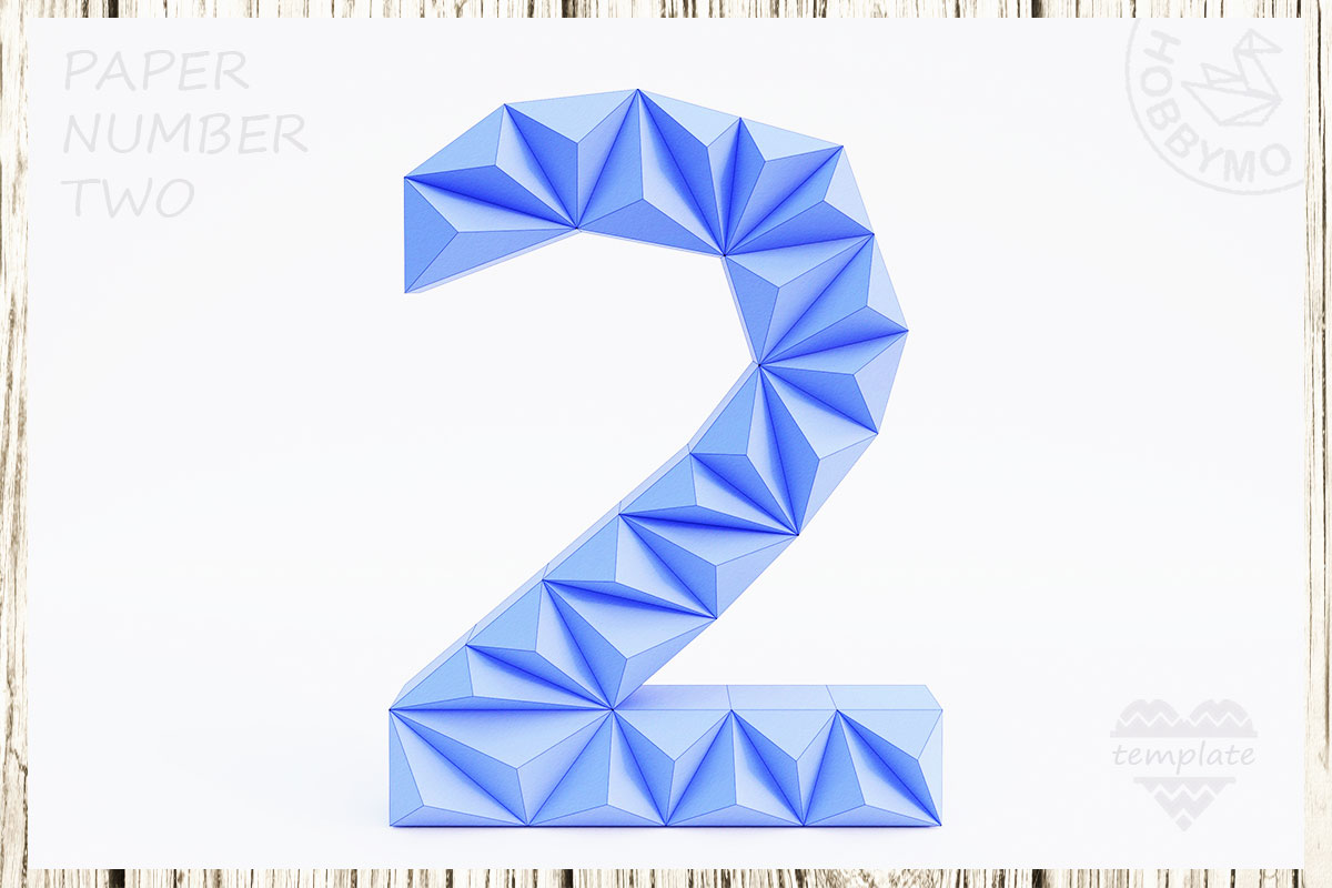 DIY Paper Number Two 3D Papercraft Printable PDF | Inspire Uplift