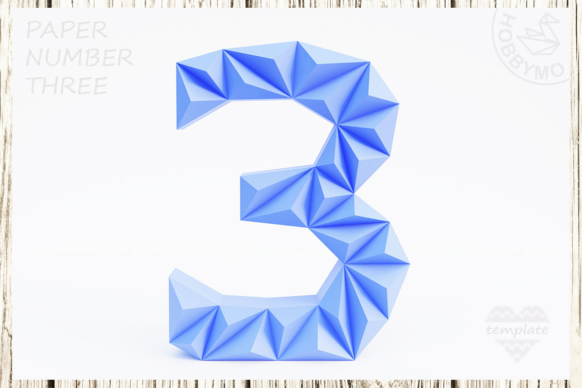 DIY Paper Number Three 3D Papercraft Printable PDF | Inspire Uplift