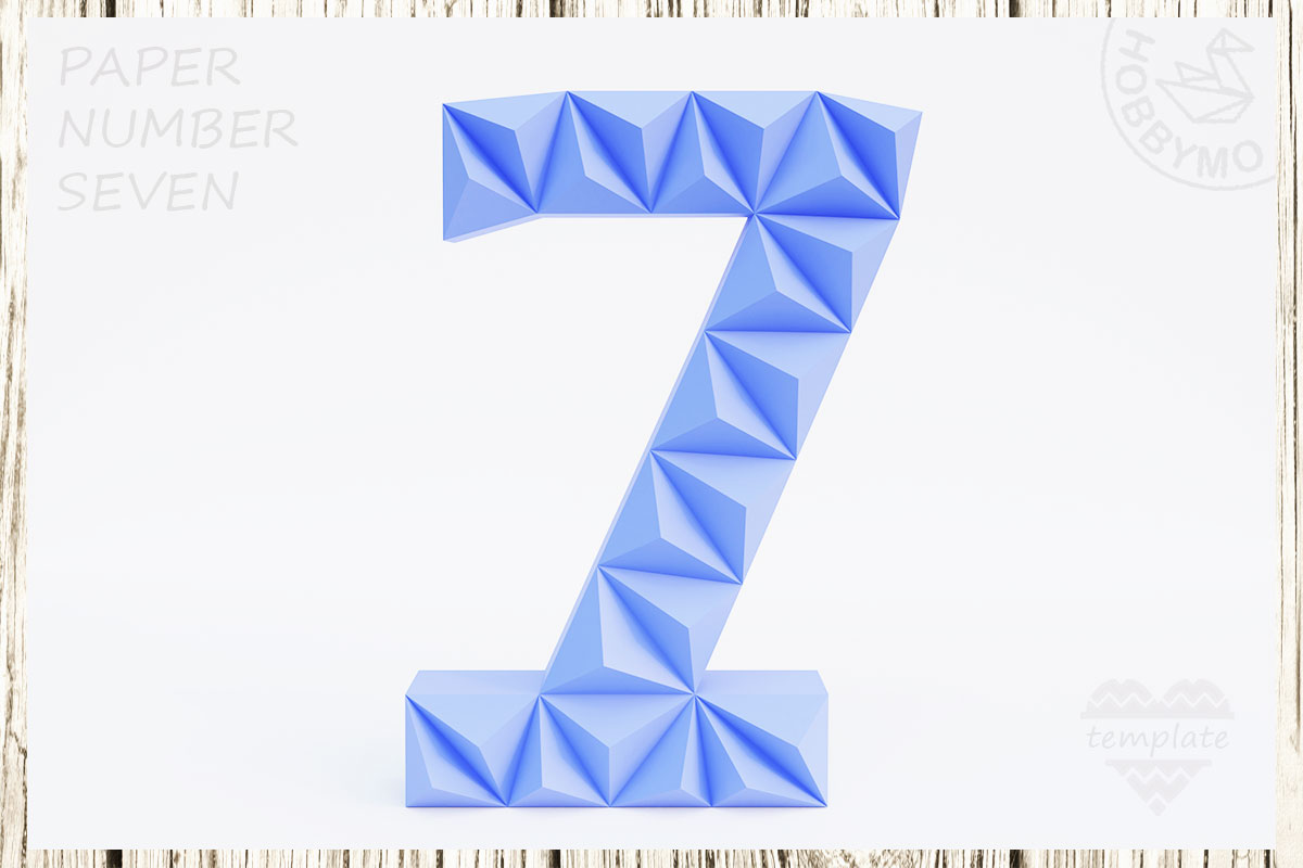 DIY Paper Number Seven 3D Papercraft Printable PDF - Inspire Uplift