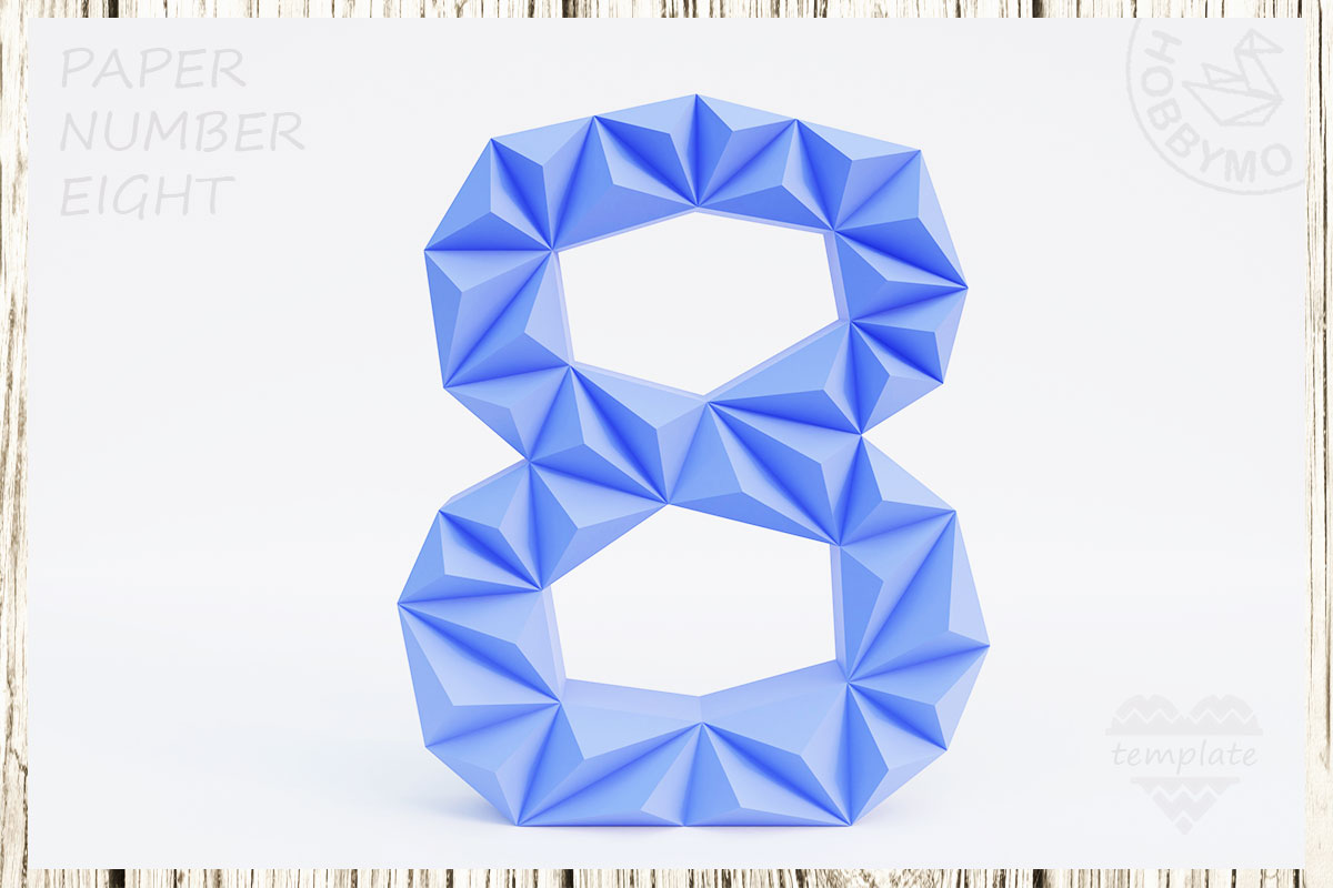 DIY Paper Number Eight 3D Papercraft Printable PDF - Inspire Uplift