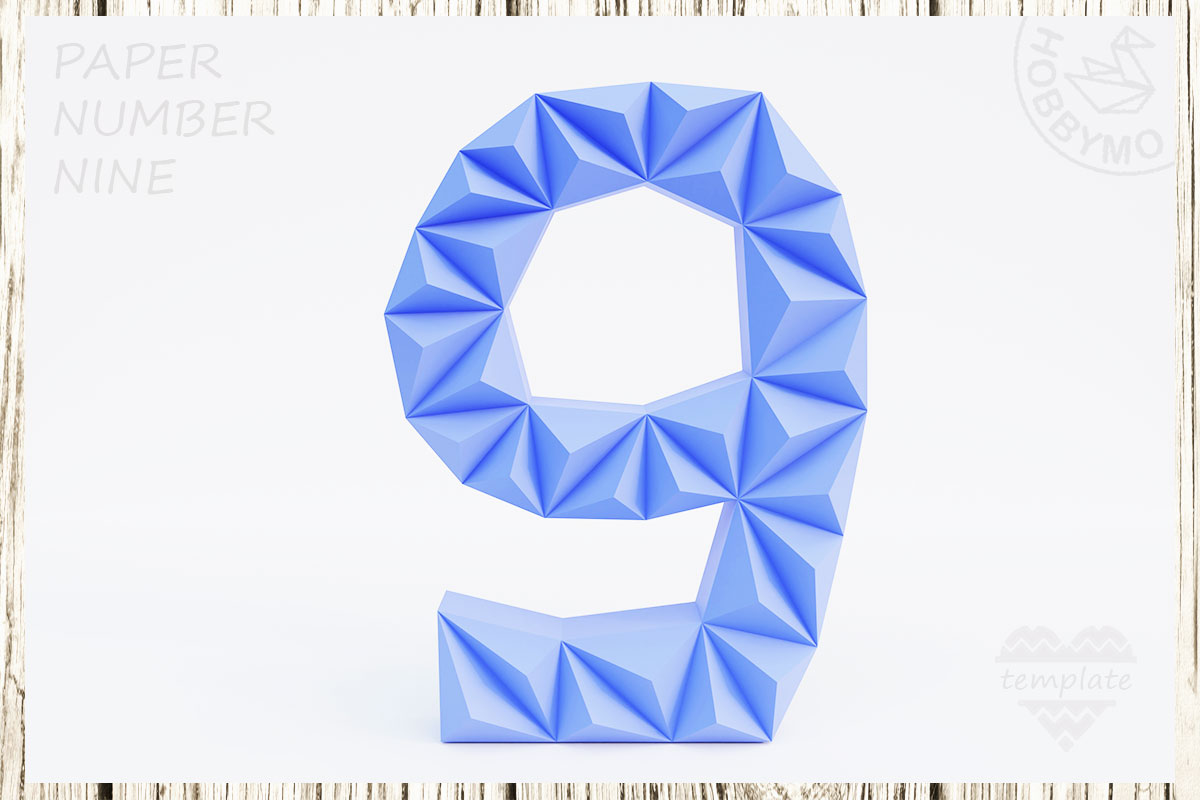DIY Paper Number Nine 3D Papercraft Printable PDF | Inspire Uplift