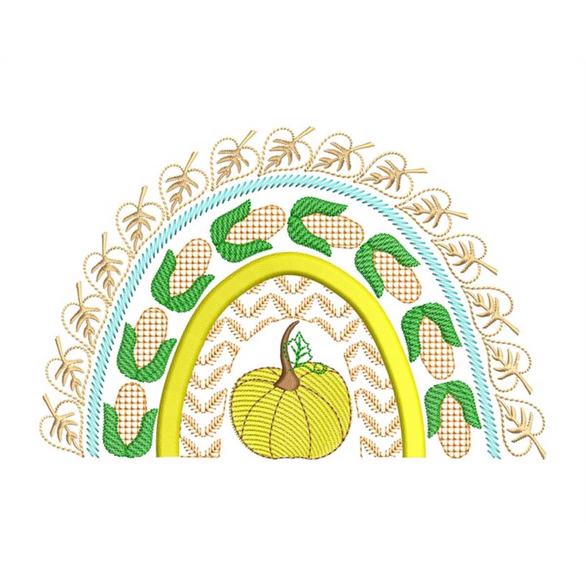 Boho Autumn Rainbow Embroidery - Light Stitch Hello Fall Des | Inspire ...