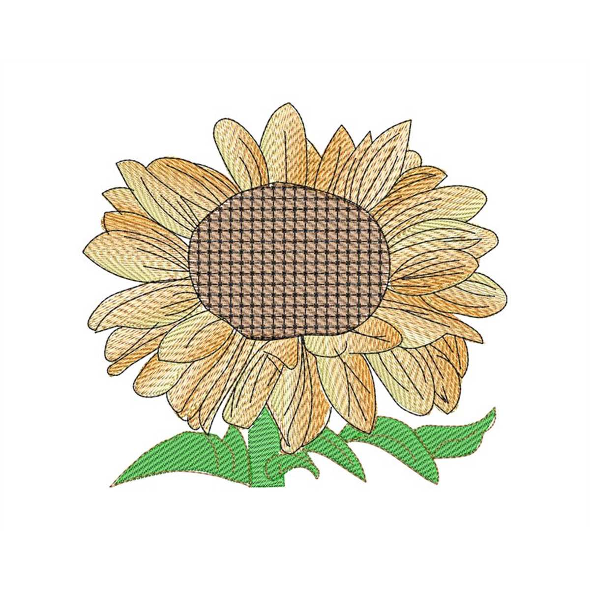 Sunflower Light Stitch Embroidery Design, Hello Fall Sketch | Inspire ...