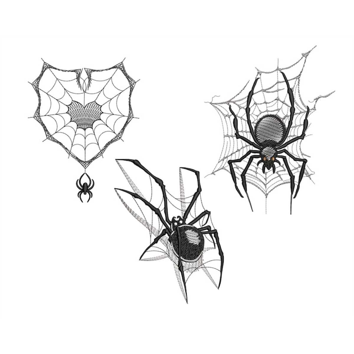Realistic Gothic Spider Embroidery Designs Set - Lifelike Ar - Inspire ...