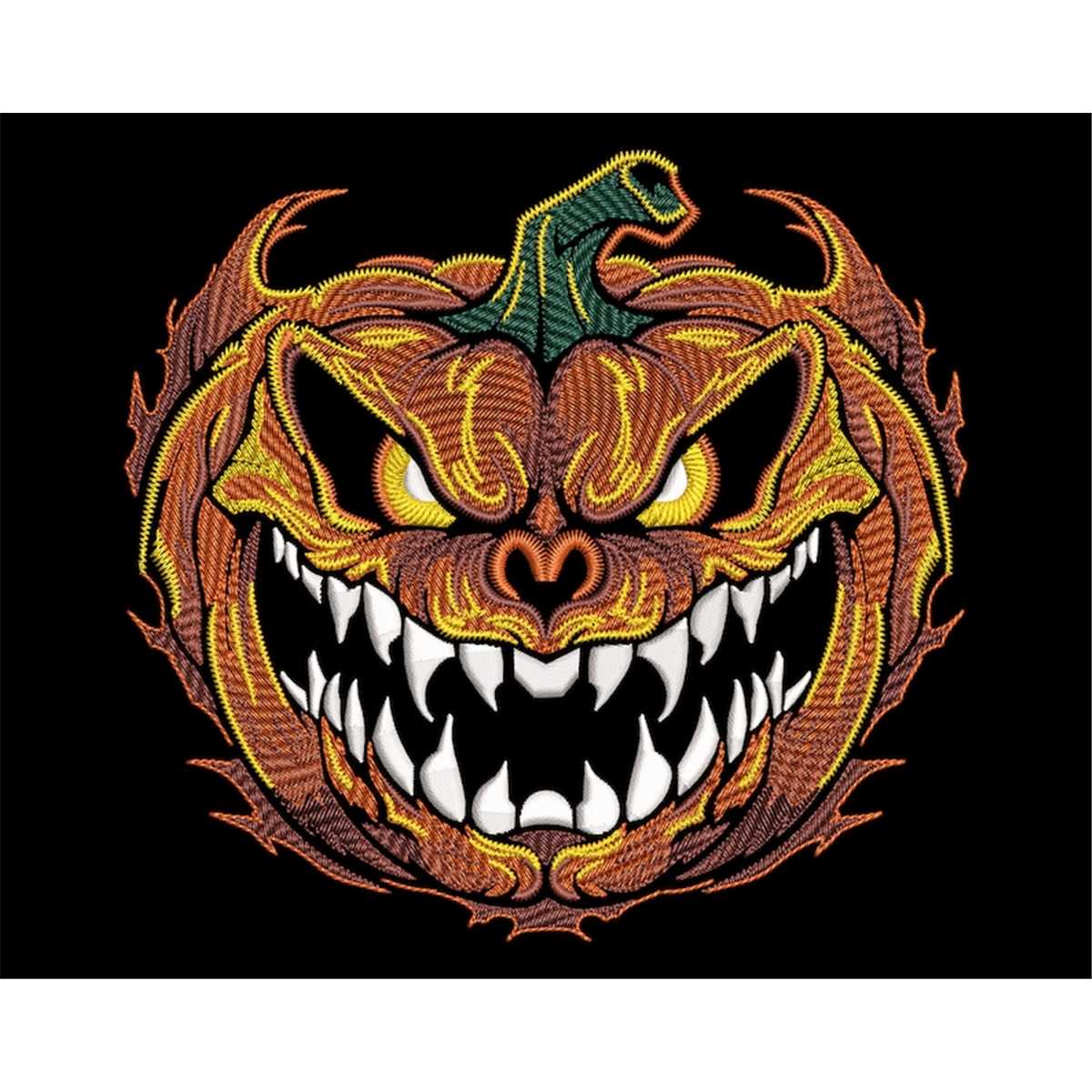 Sketch Stitch Demonic Pumpkin Head - Creepy Halloween Embroi - Inspire ...