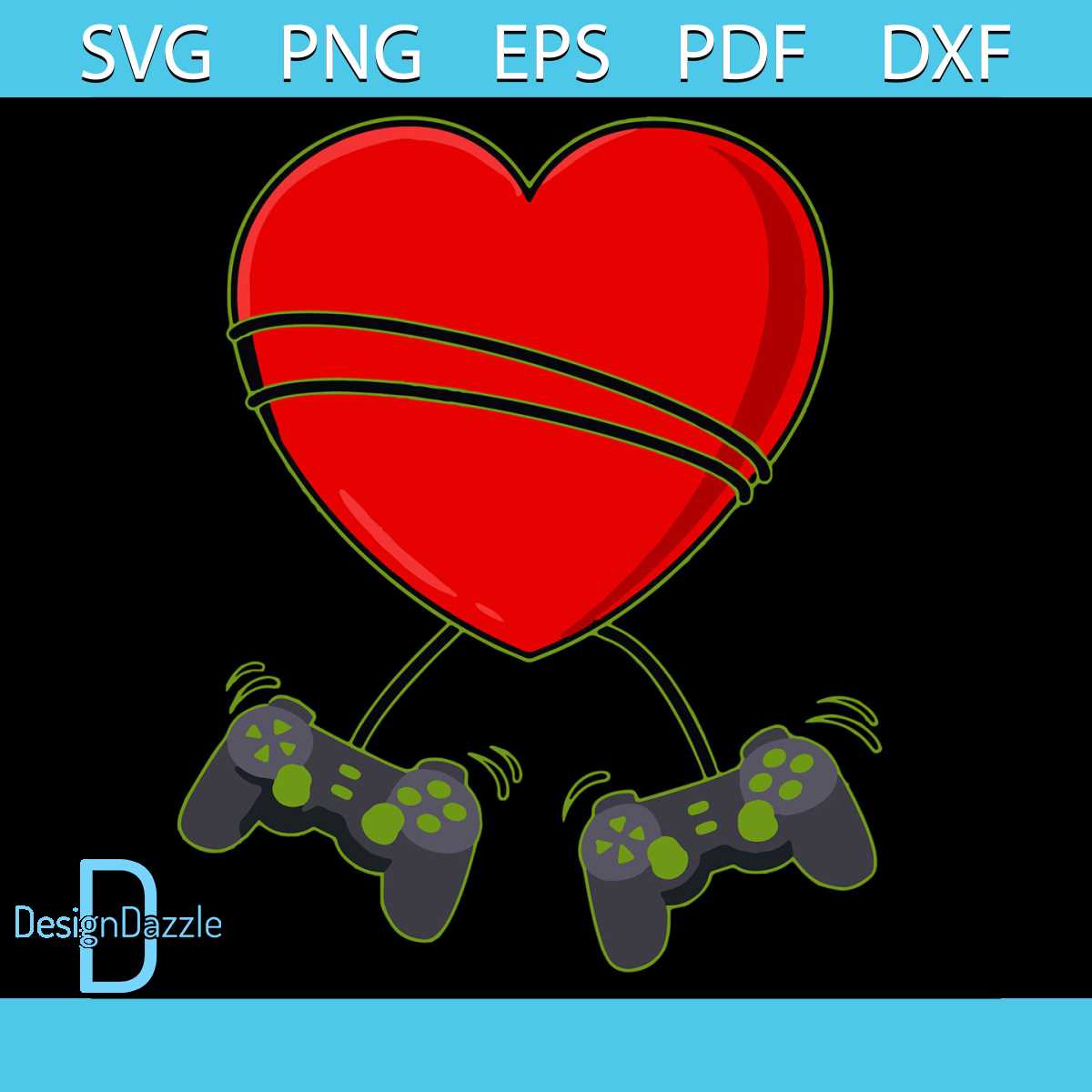 Video Gamer Heart Controllers Svg, Valentine Svg, Valentines | Inspire ...