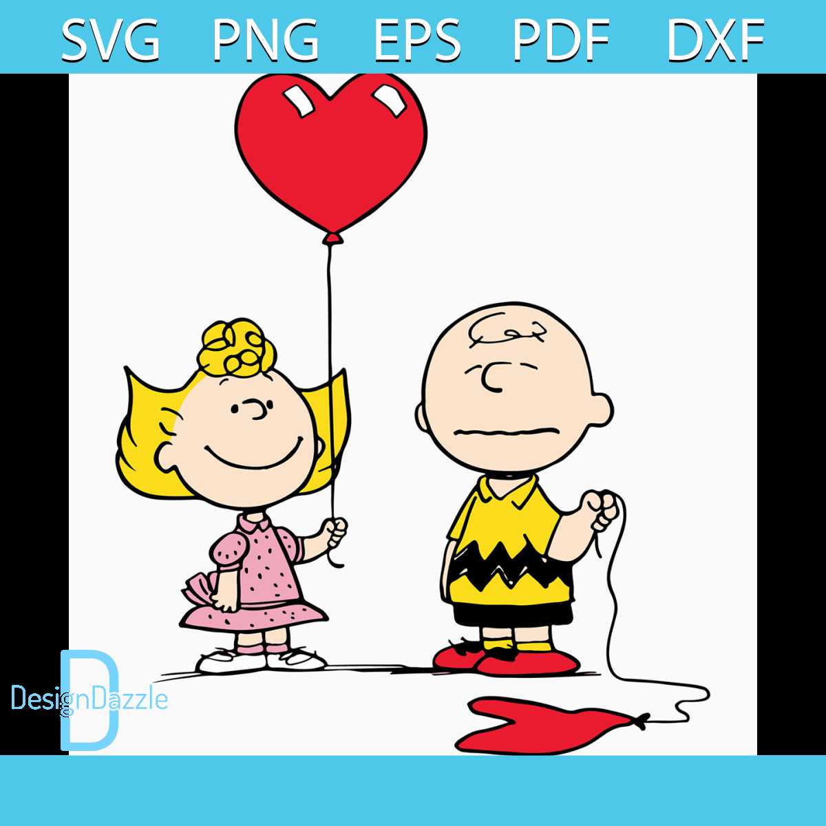 Sally Heart Balloon Peanuts Svg, Valentine Svg, Peanuts Svg, - Inspire ...