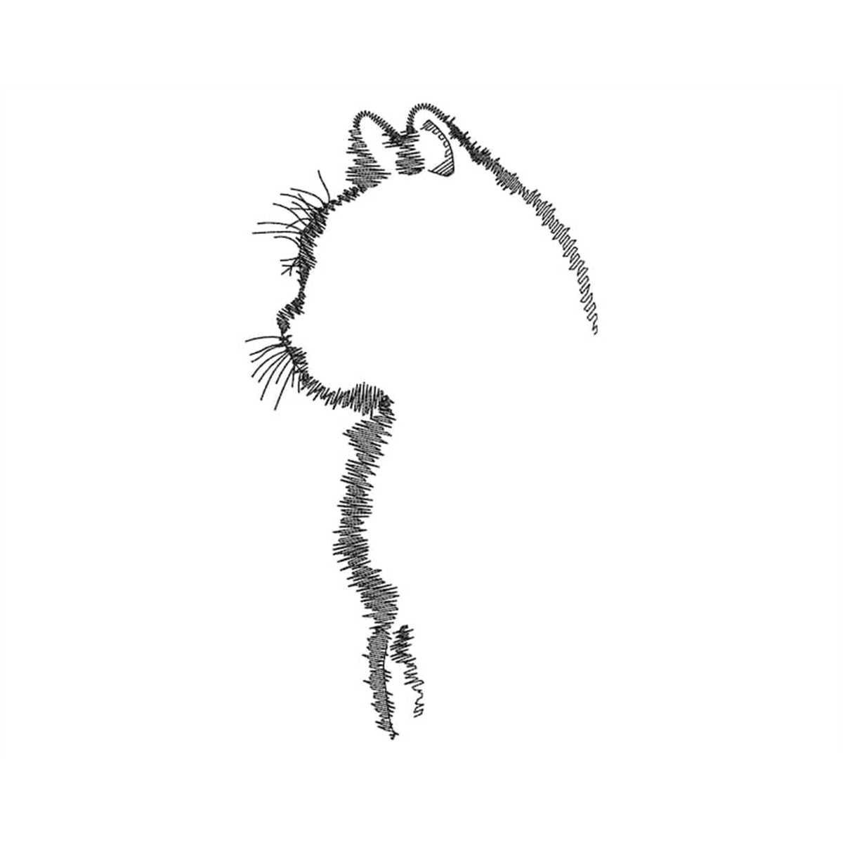 Cat Silhouette Embroidery Design, Sketch Stitch One Line, Ma - Inspire ...
