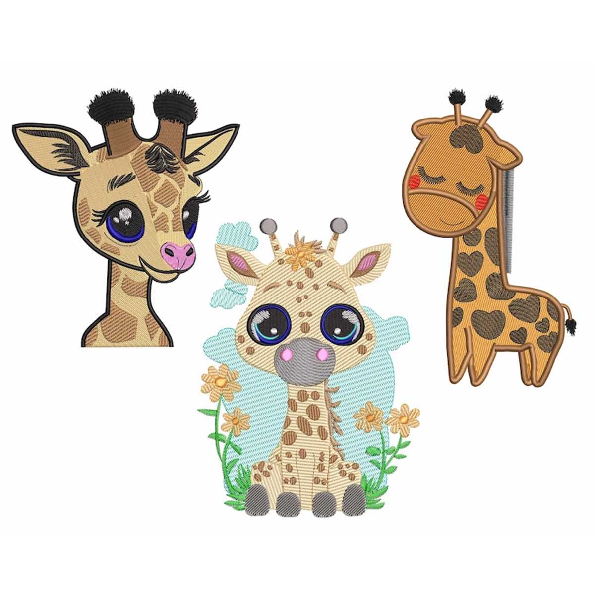 Baby Giraffe Embroidery Designs BUNDLE, Cute Fill Sketch Sti | Inspire ...