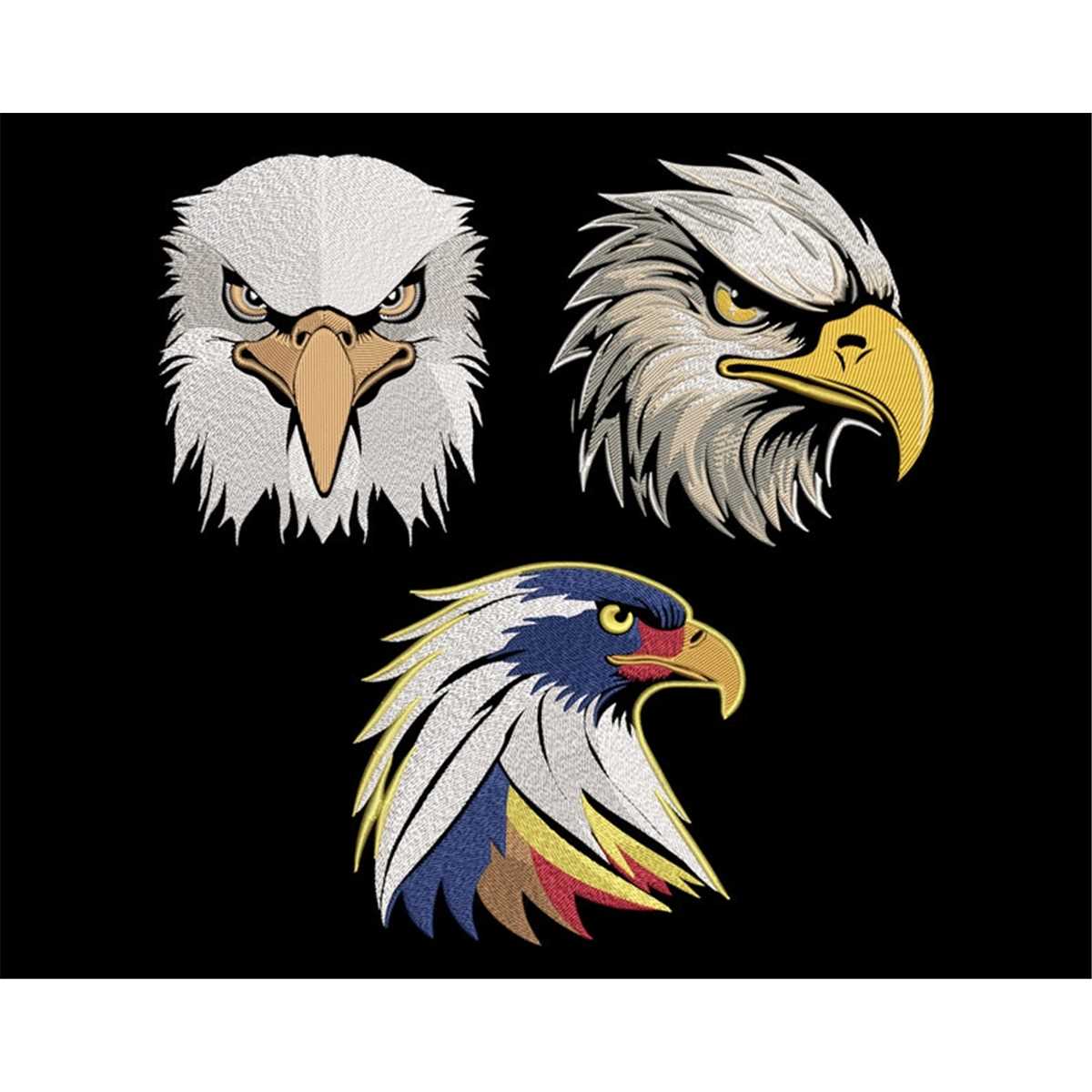 Patriotic Bald Eagle Head Embroidery Designs Bundle - Fill S | Inspire ...