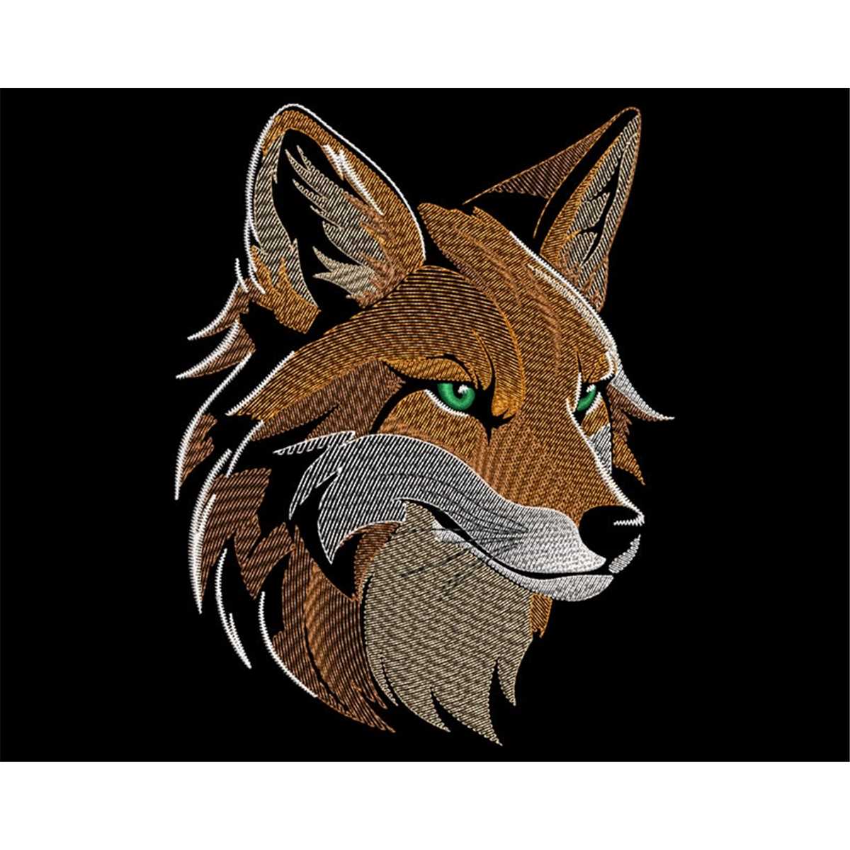 Quick Stitch Fox Face Embroidery Design, Wild Animal for Dar | Inspire ...