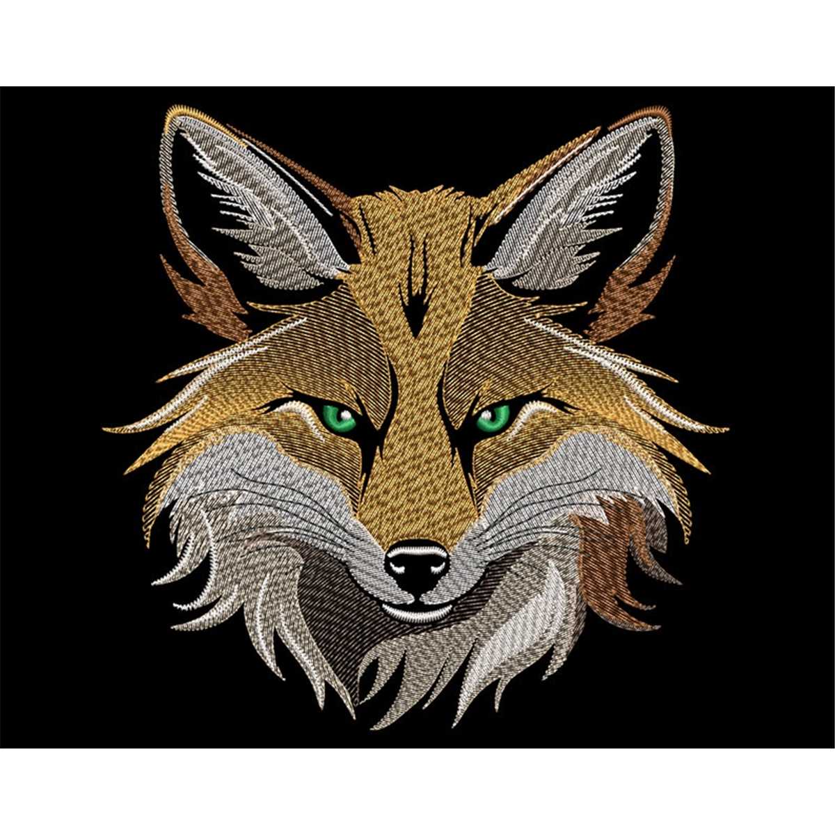 Light Stitch Fox Head Embroidery Design, Sketch Animal Patte - Inspire ...