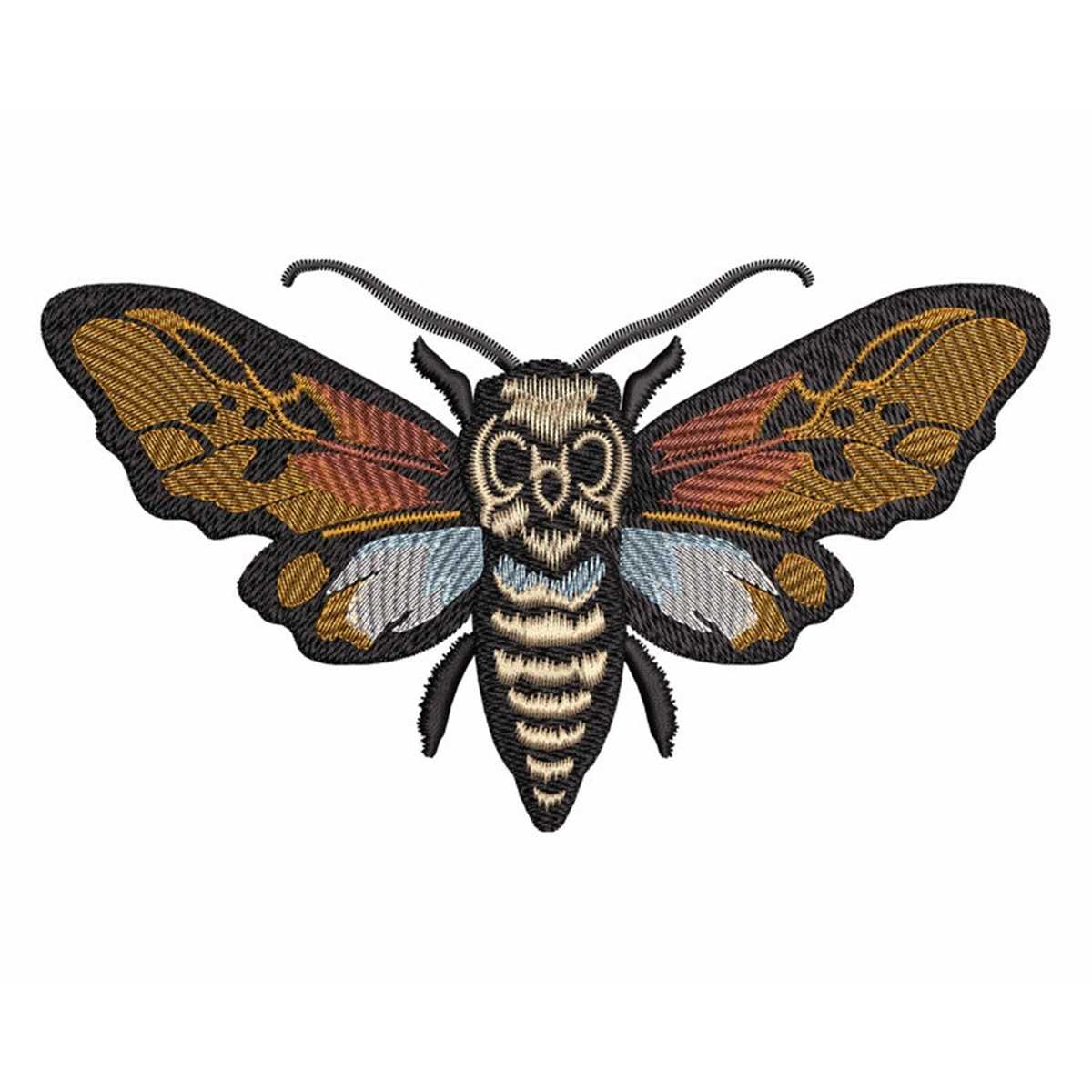 Realistic Death Head Moth Embroidery Design, Unique Hawk Mot | Inspire ...