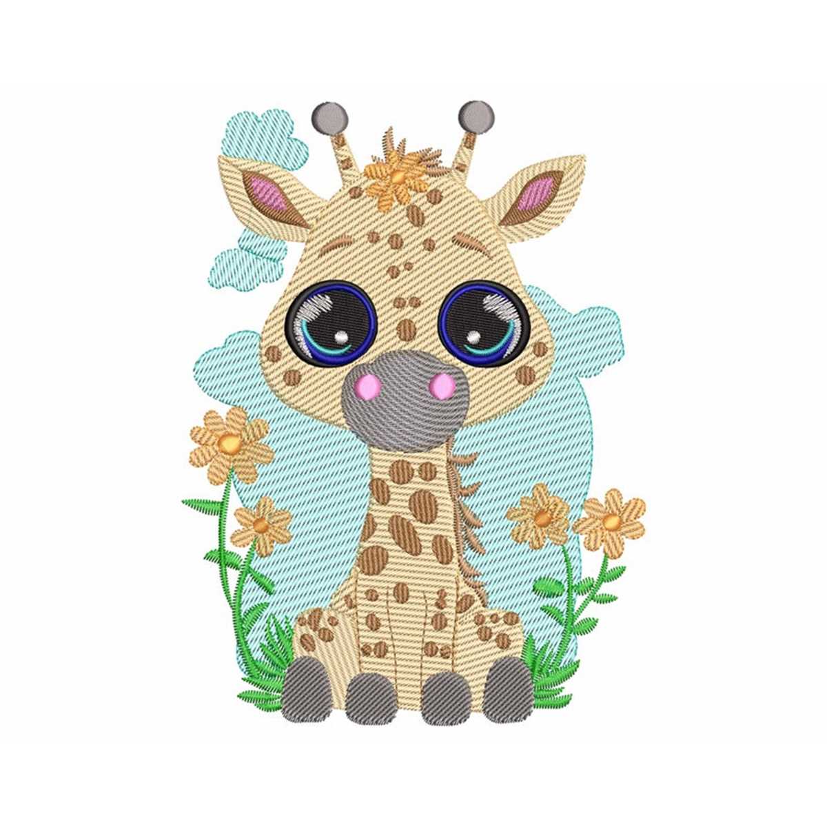 Sketch Baby Giraffe Embroidery Design, Cute Quick Stitch Big | Inspire ...