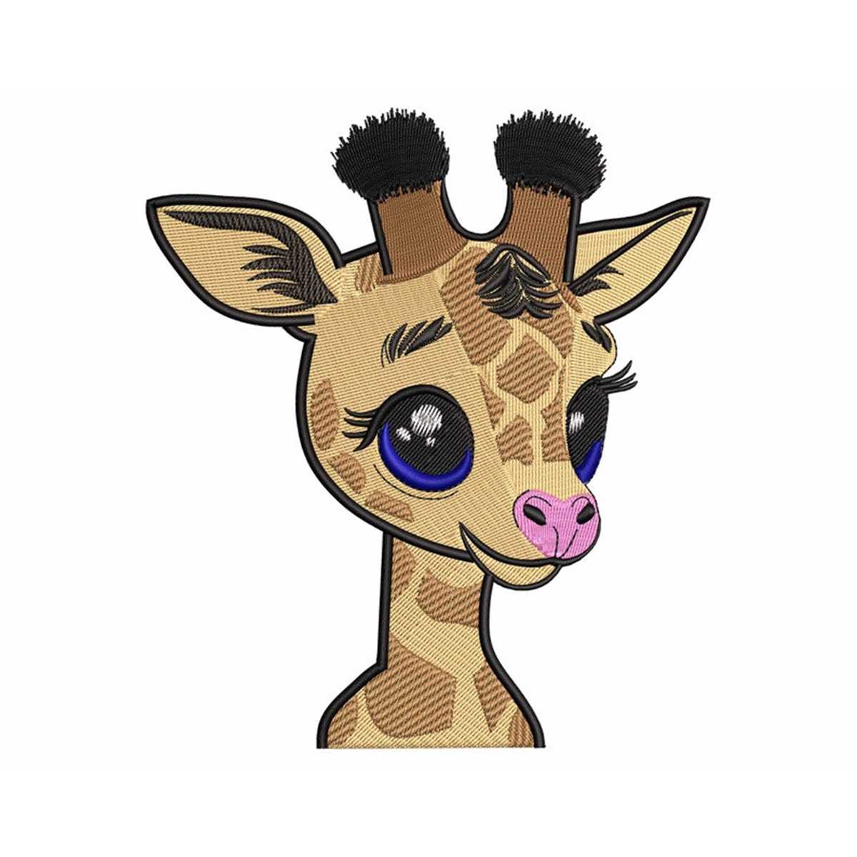 Baby Giraffe Embroidery Design, Cute Big-Eyed African Baby A | Inspire ...