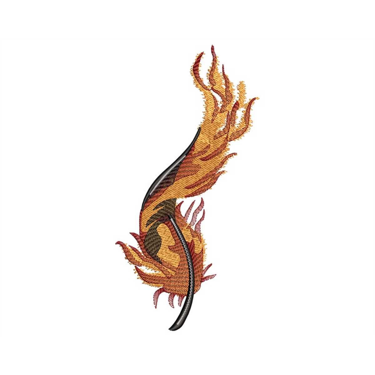 Phoenix Feather Embroidery Design, Burning Feather, Fantasy | Inspire ...