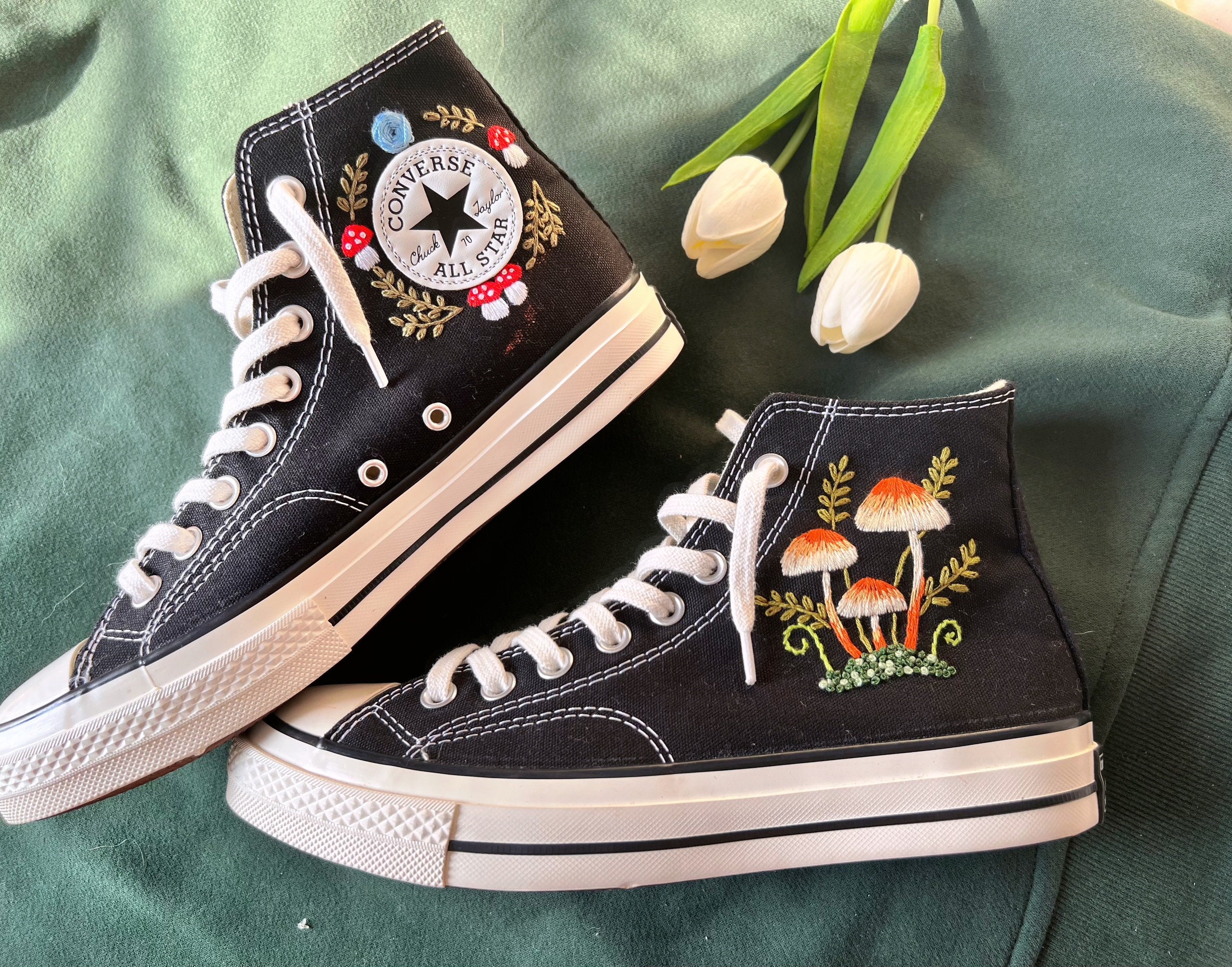 Embroidered Converse,Mushroom Converse,Converse High Tops Ch | Inspire ...