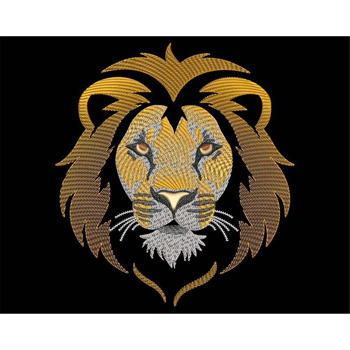Regal Golden Lion Head Embroidery Design - Quick Stitch Styl | Inspire ...