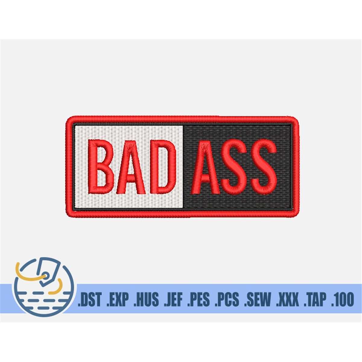 Bad Ass Embroidery File - Instant Download - Simple Font For | Inspire ...