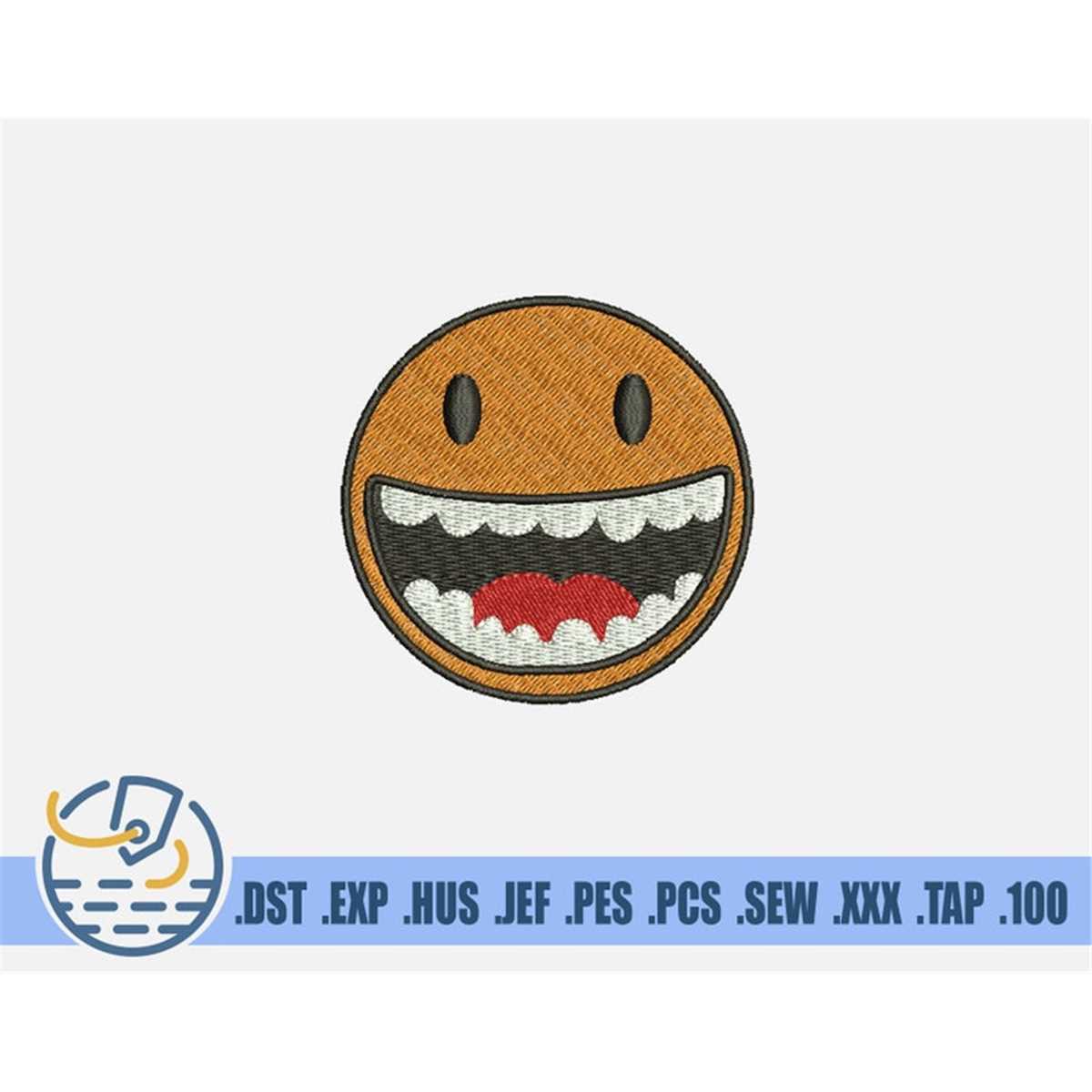 Smile Embroidery File - Instant Download - Happy PacMan Art | Inspire ...