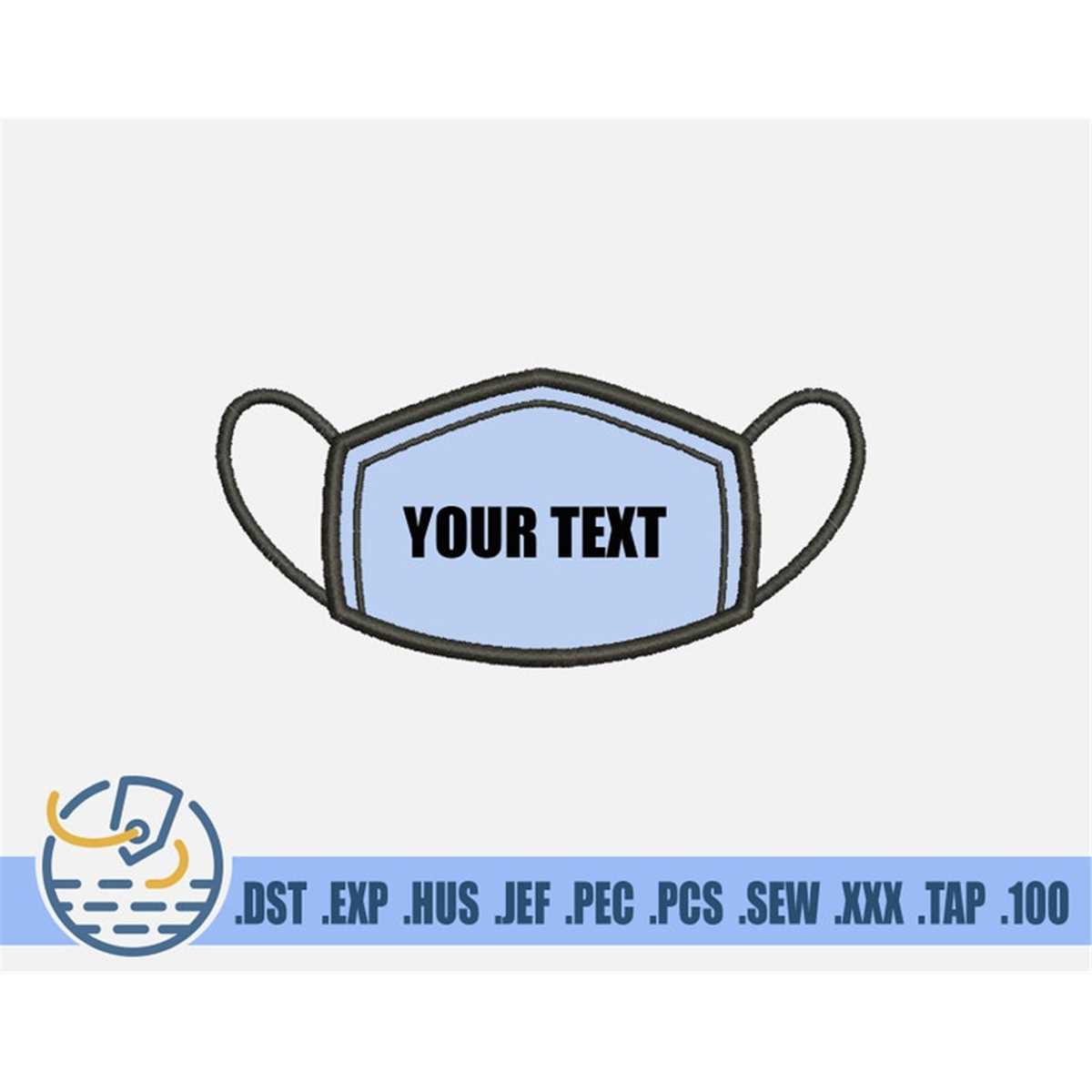 Medical Face Mask Embroidery File - Simple Applique Design 2 | Inspire ...