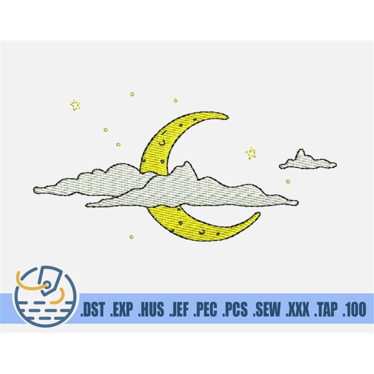 Moon Embroidery File - stitch design - Instant Download - De | Inspire ...