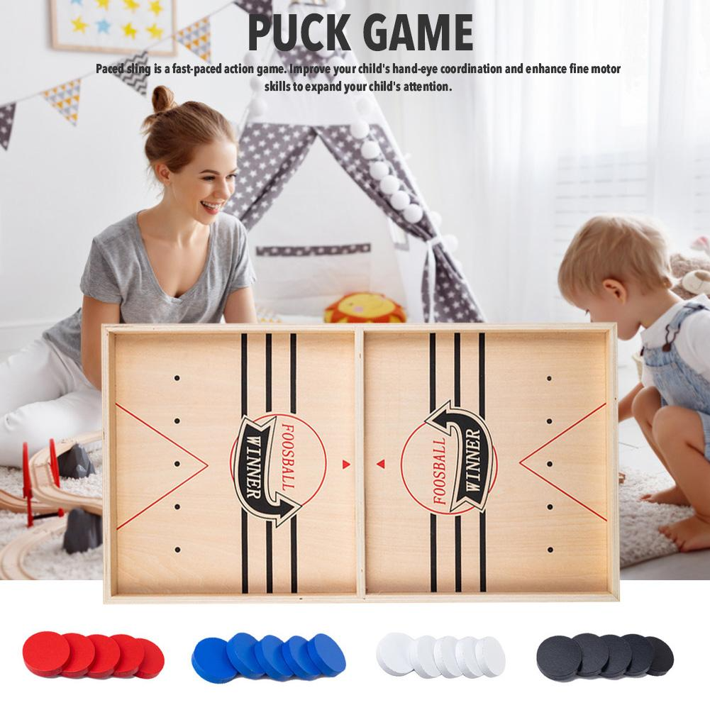 Wooden Puck Game Fast Sling | Inspire Uplift