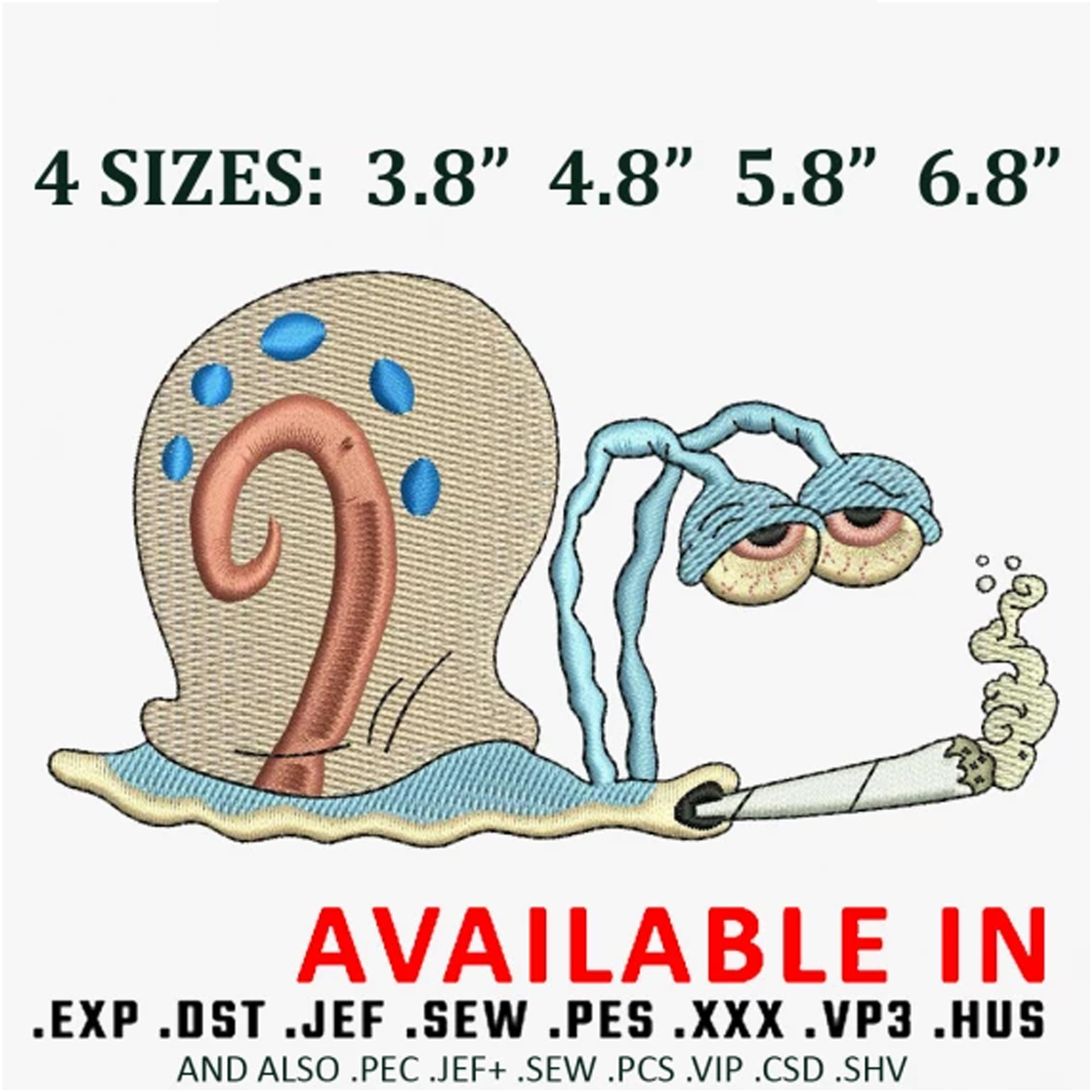 Gary embroidery design, Spongebob Embroidery design, Embroid | Inspire ...