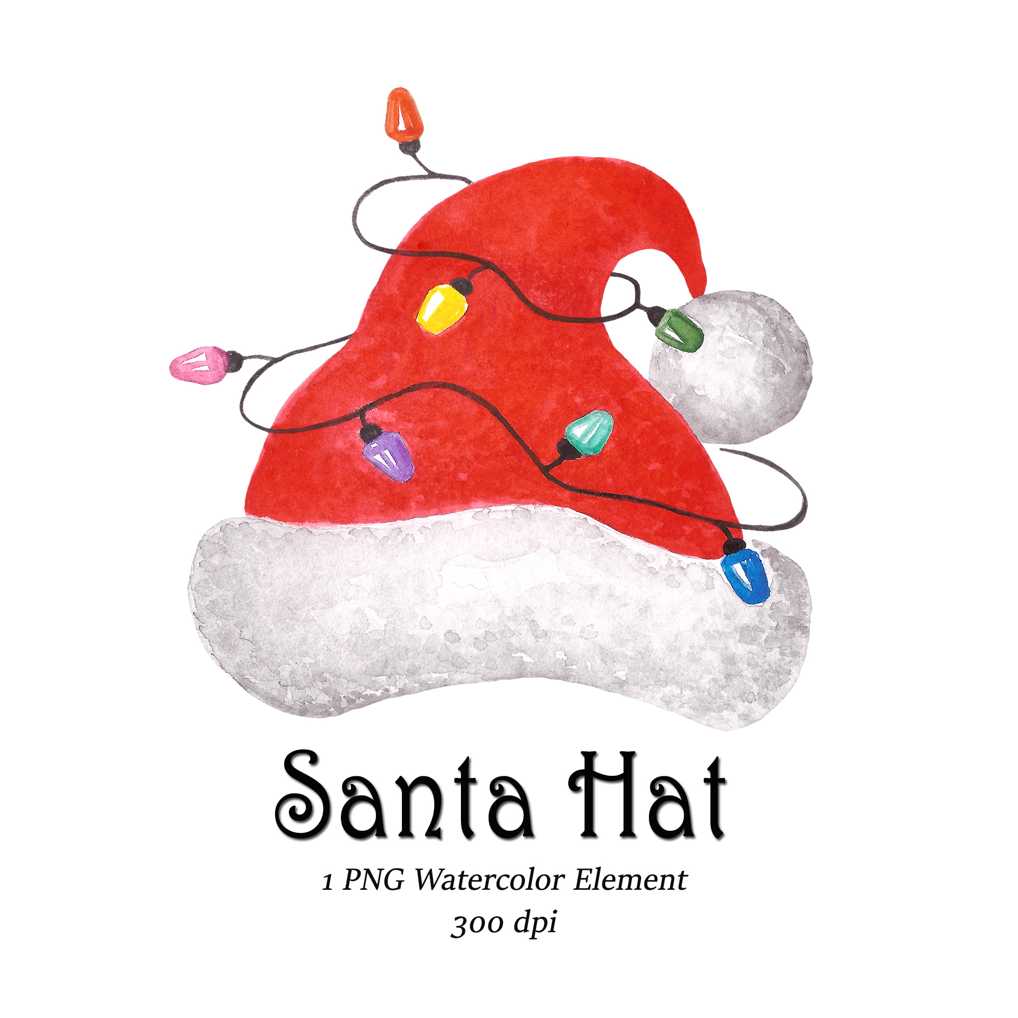 Watercolor Santa Hat PNg, Santa Claus Clipart, Red Christmas | Inspire ...