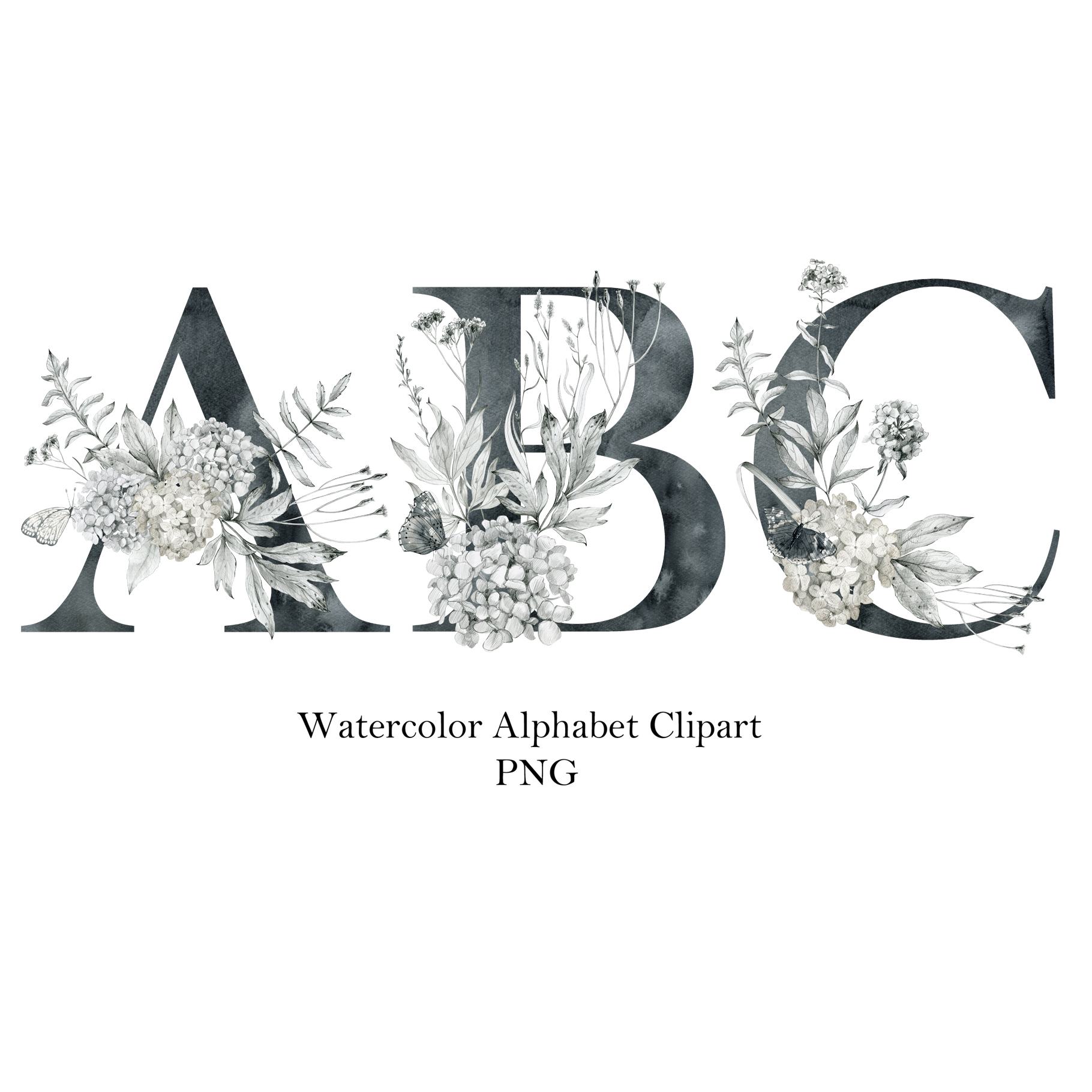 Watercolor flowers alphabet, floral letters, wedding numbers | Inspire ...