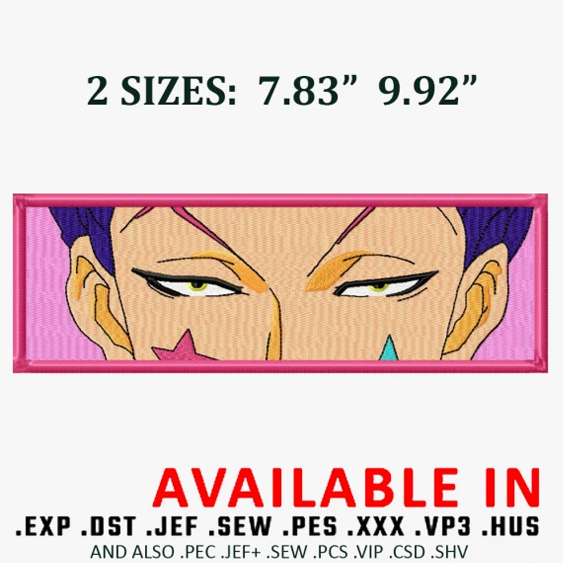 Hisoka pink eyes embroidery design, Hxh embroidery, Anime de | Inspire ...