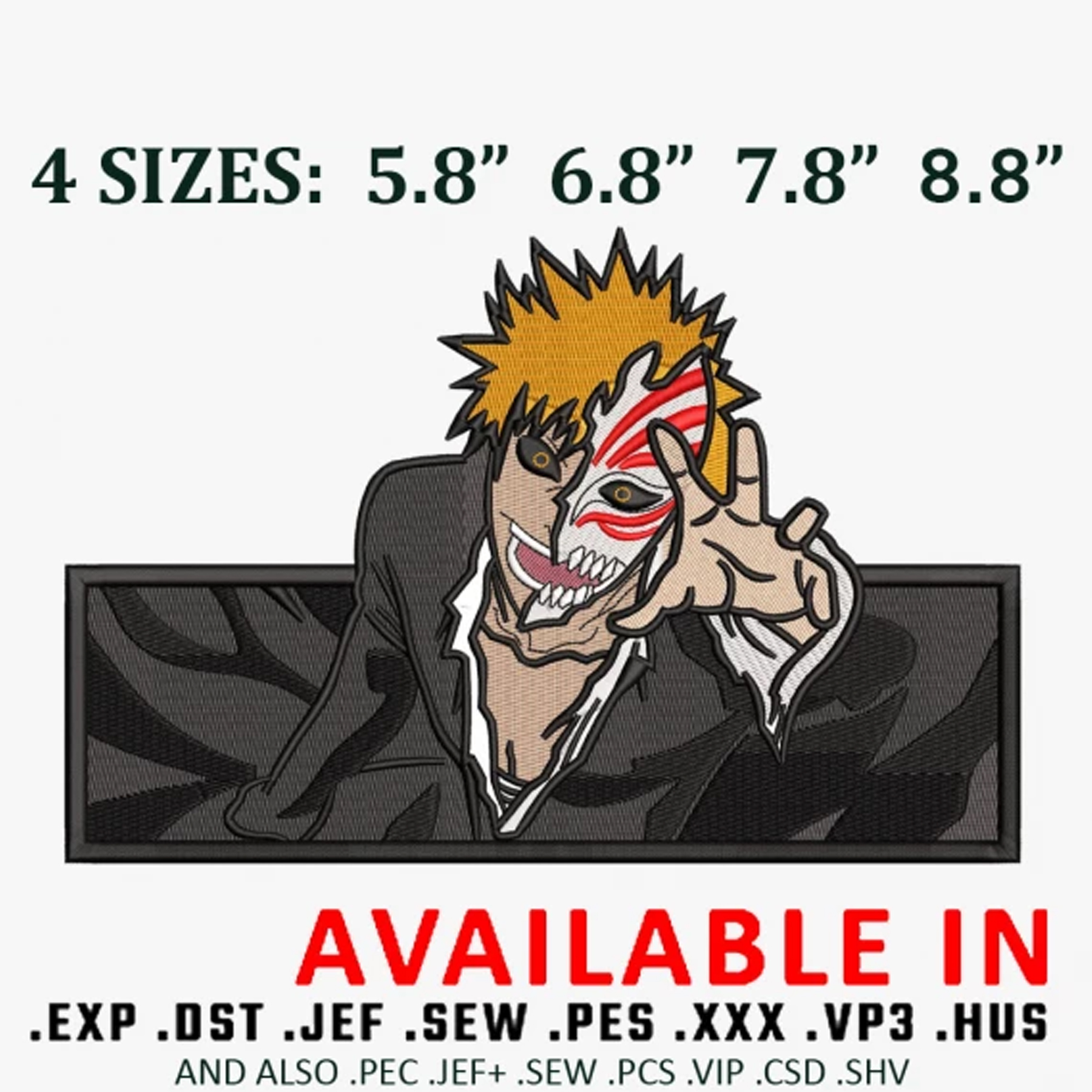 Ichigo frame embroidery design, Bleach embroidery,Anime desi | Inspire ...