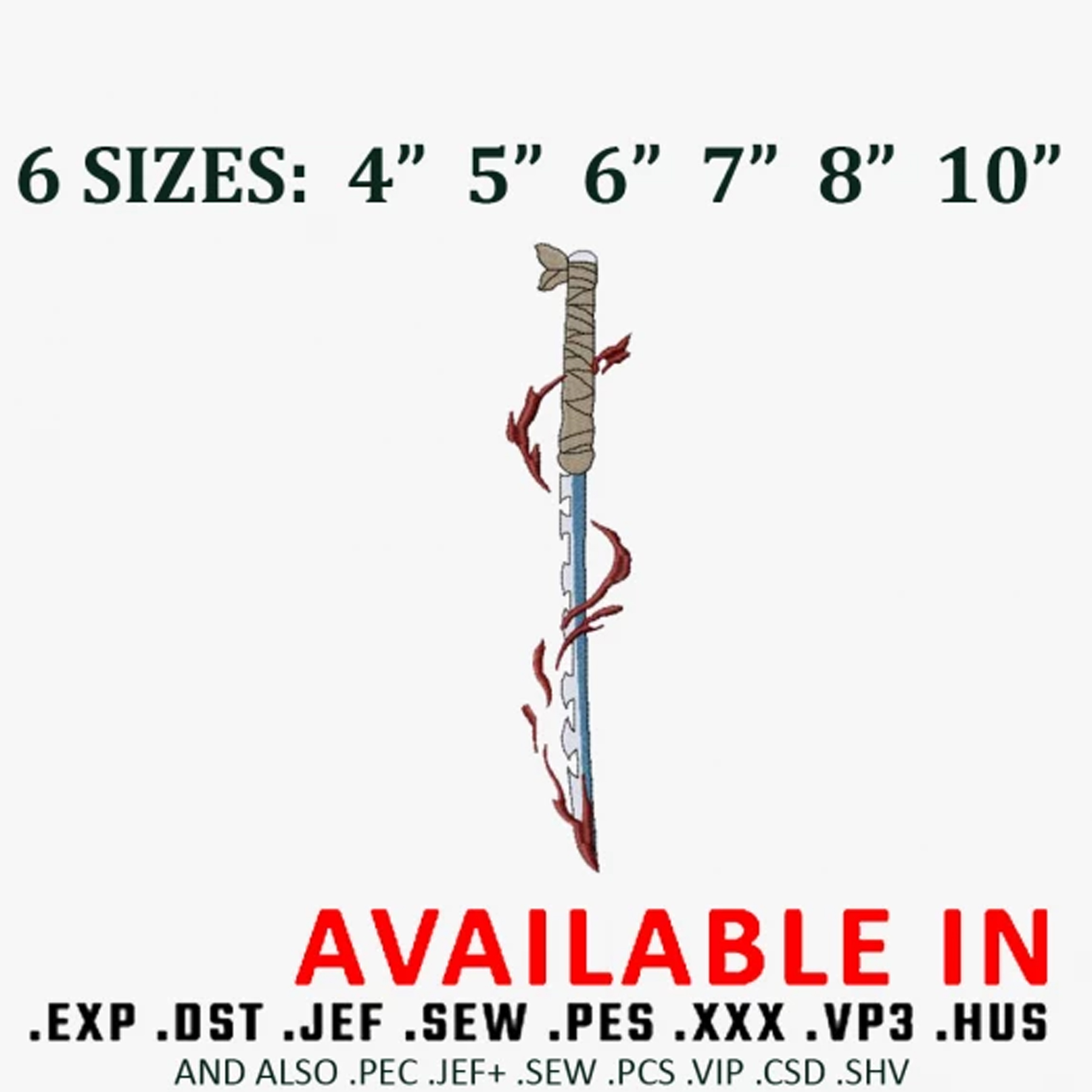 Inosuke sword embroidery design, Demon slayer embroidery, An | Inspire ...