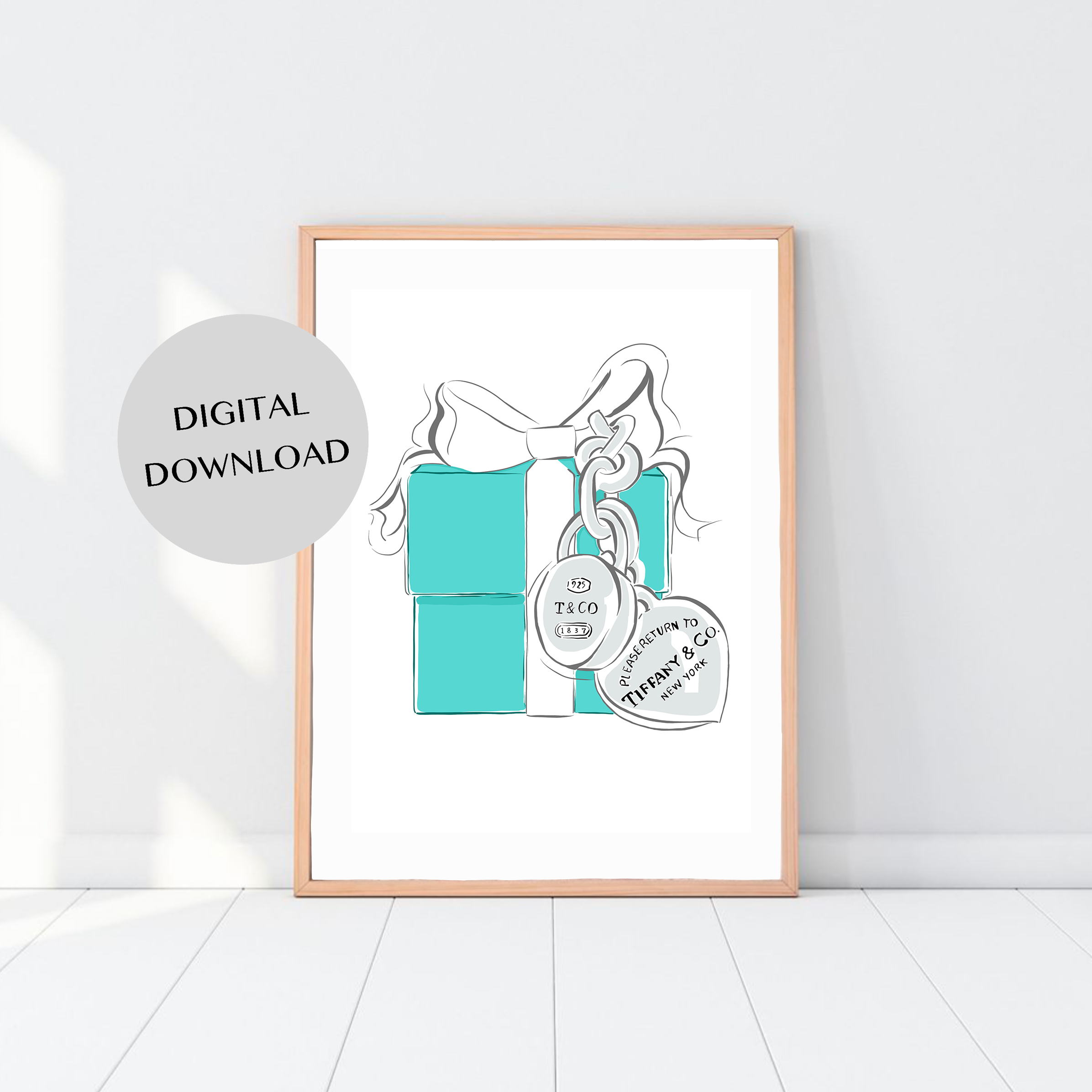 Blue Jewellry Gift Box - Watercolor Simple Digital Print | Inspire Uplift